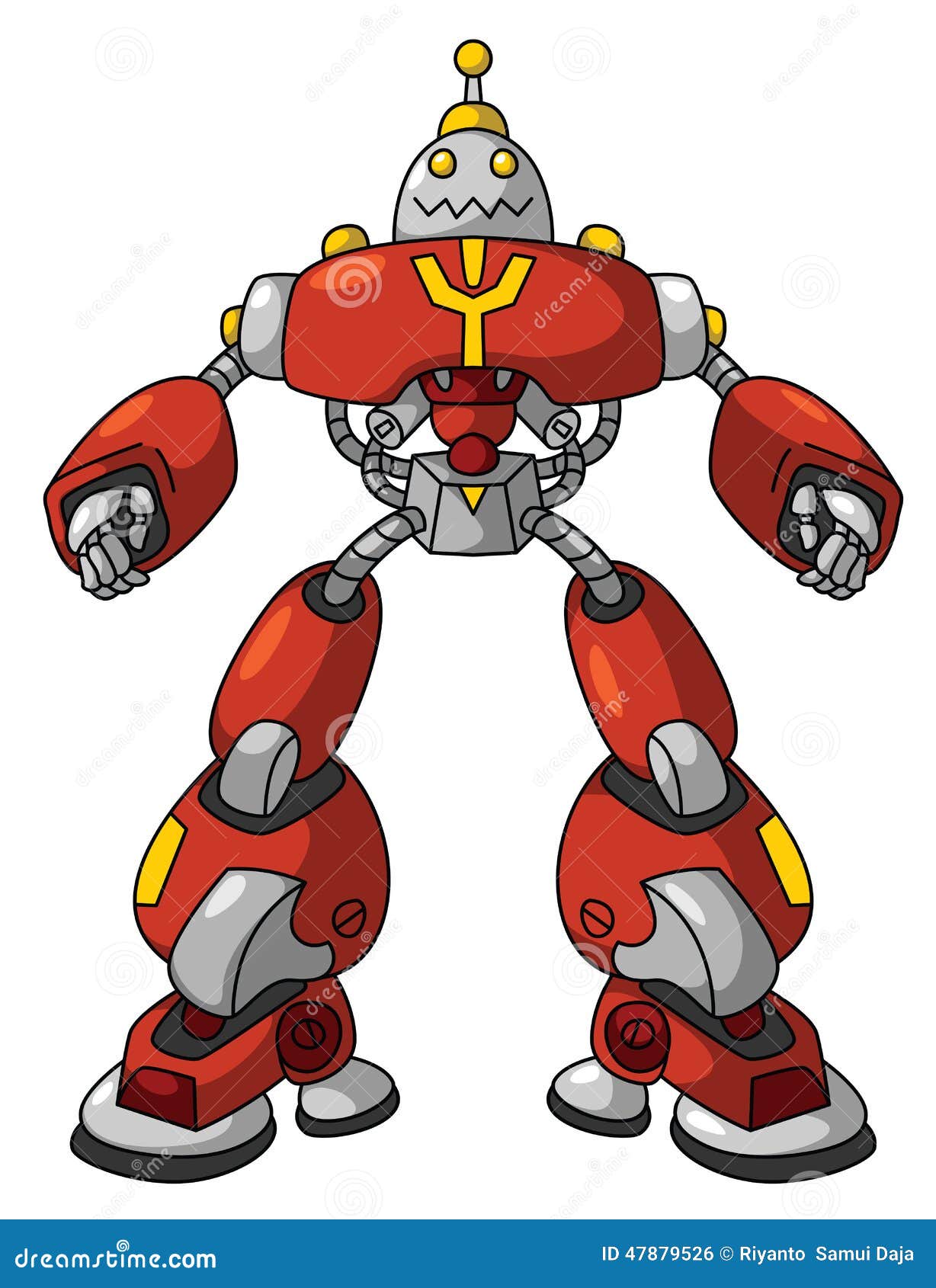 Red Robot stock vector. Illustration of space, background - 47879526