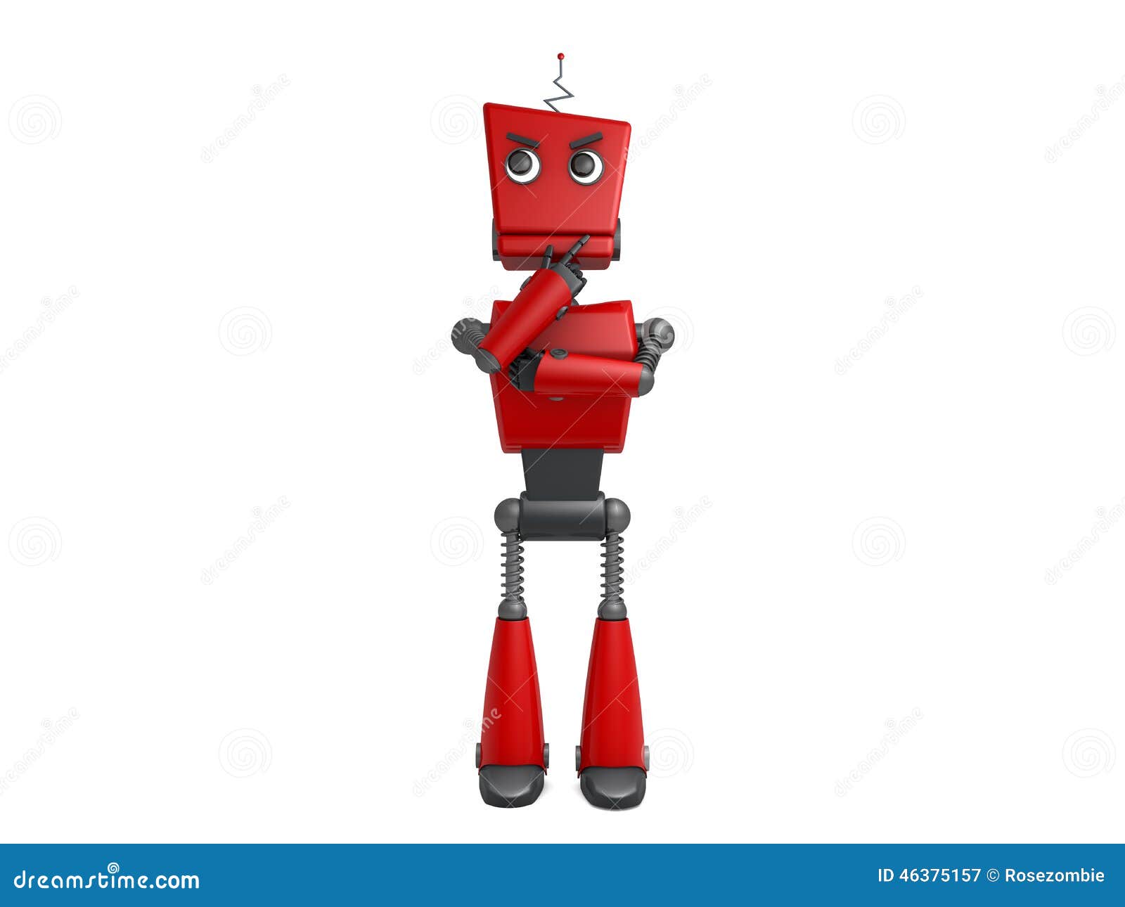 Red robot stock illustration. Illustration of fiction - 46375157