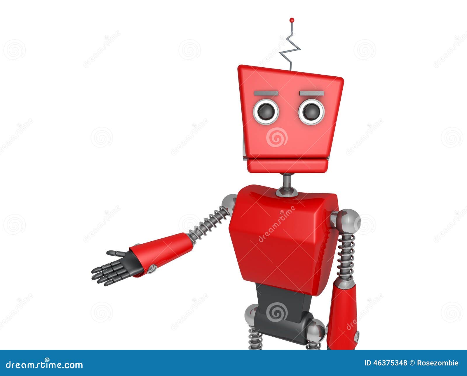 Red robot stock illustration. Illustration of intelligence - 46375348