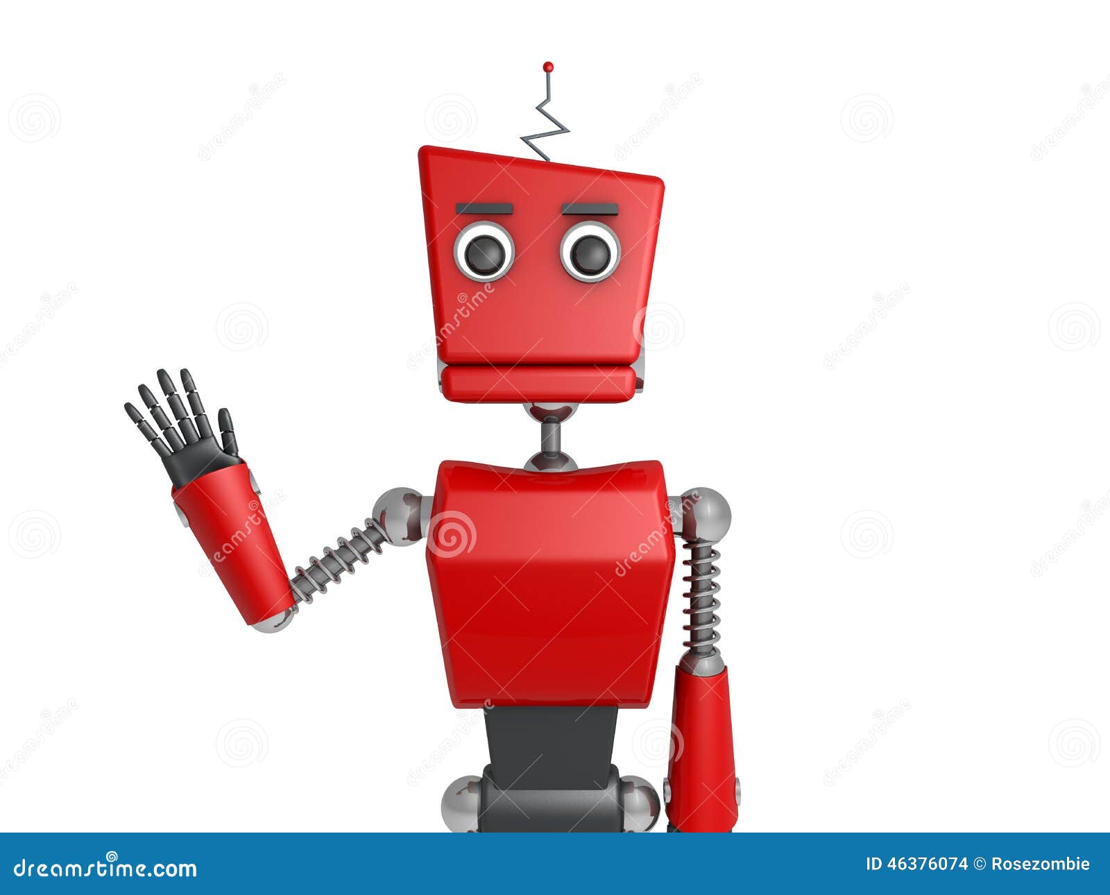 Red robot stock illustration. Illustration of intelligence - 46376074