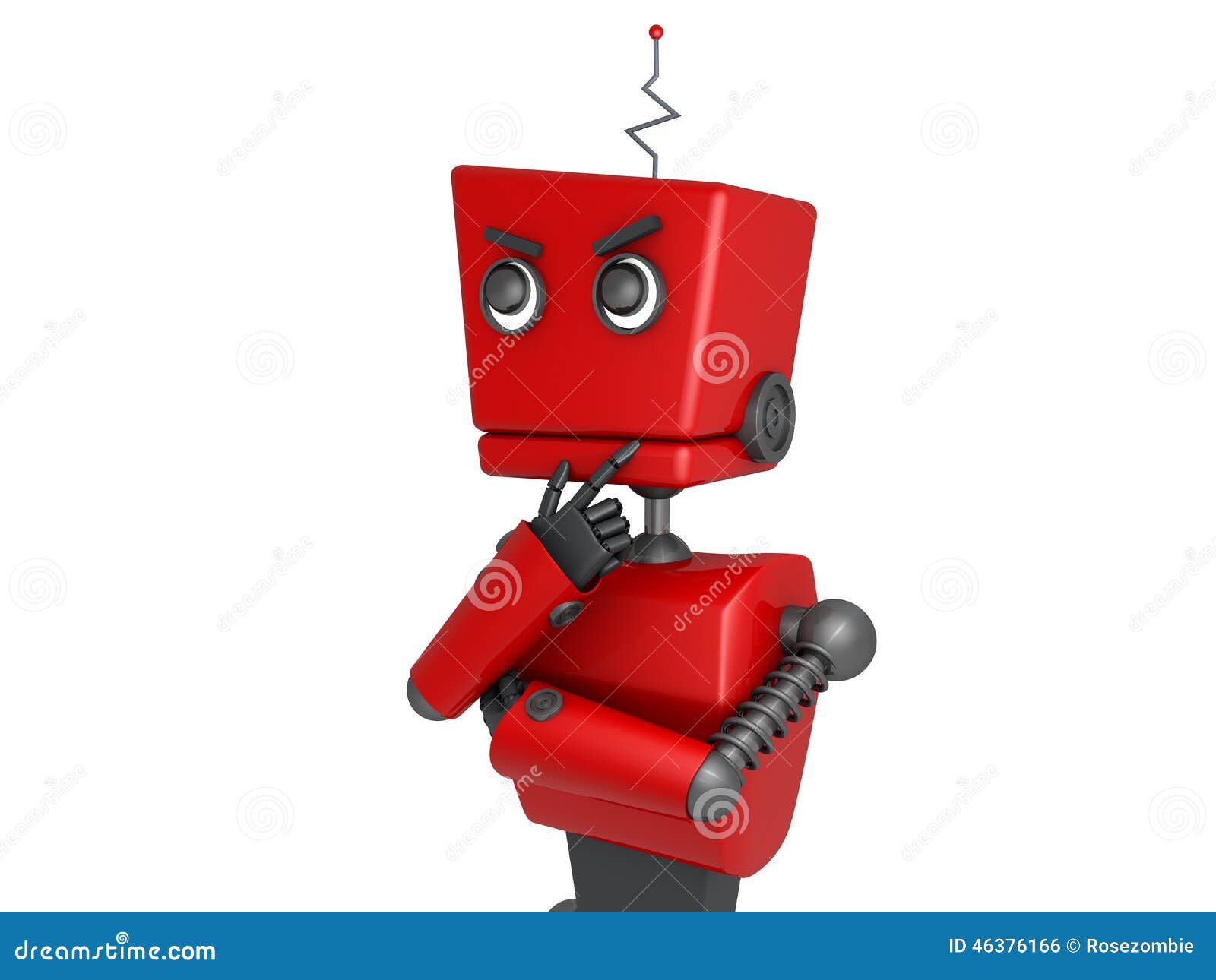 Red robot stock illustration. Illustration of idea, expression - 46376166