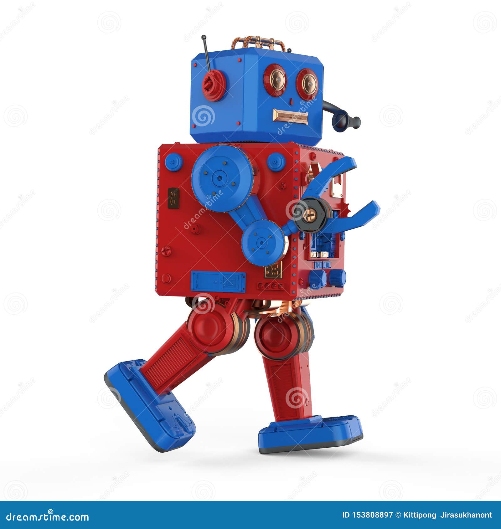 Red robot tin toy stock illustration. Illustration of retro - 153808897