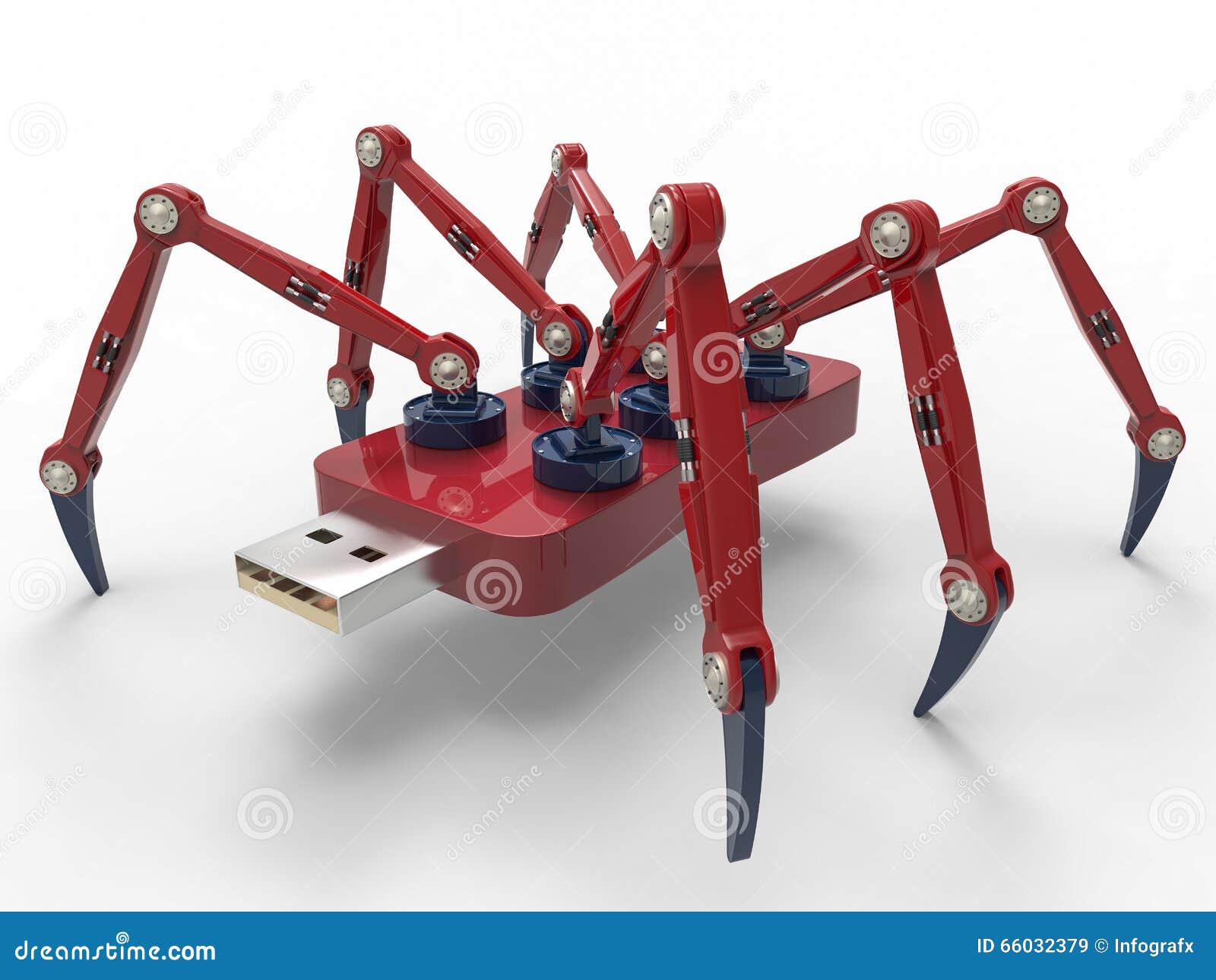 Red Robot USB Flash Spider stock illustration. Illustration of drive ...