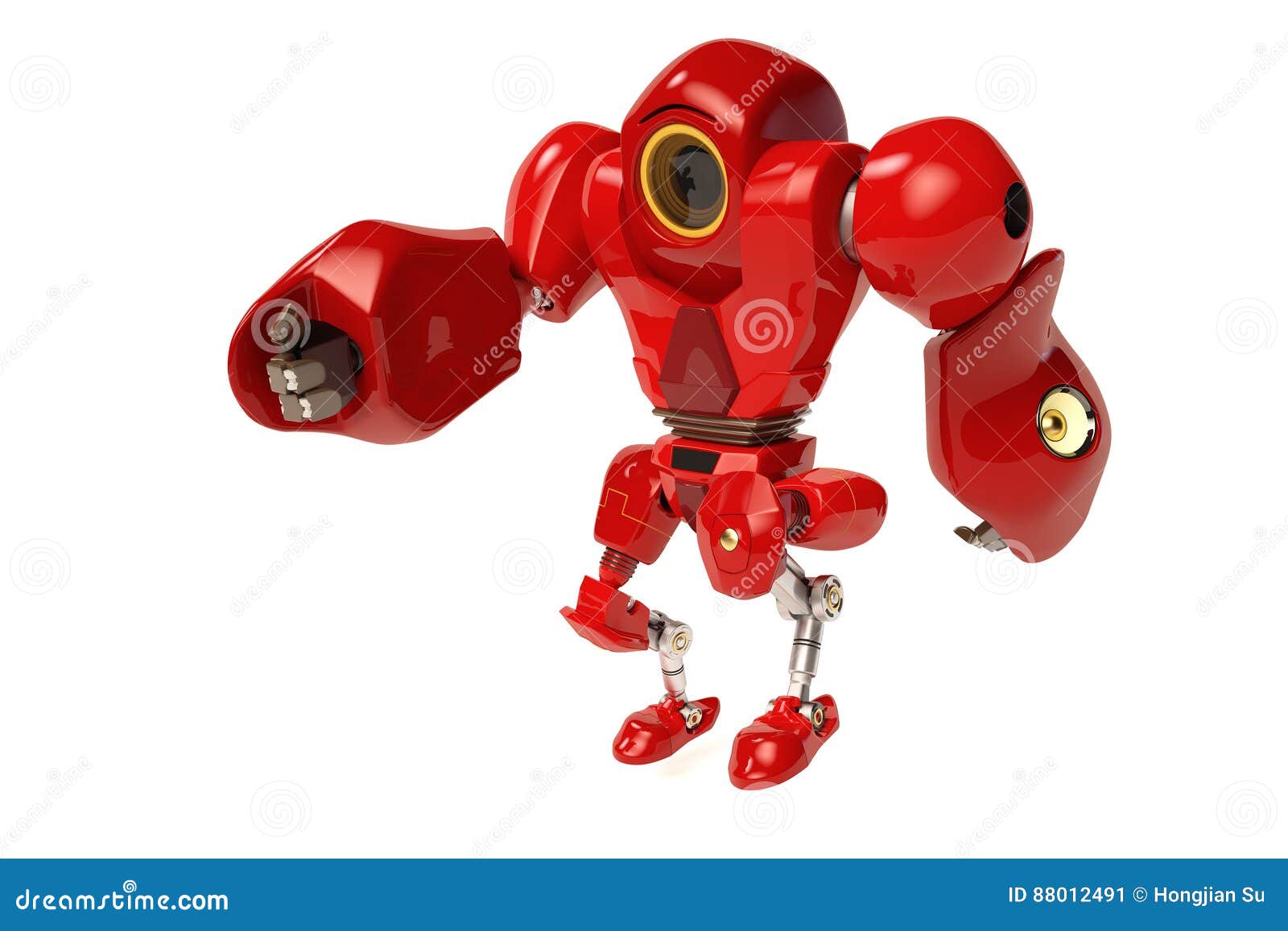 A red robot walking stock illustration. Illustration of modern - 88012491