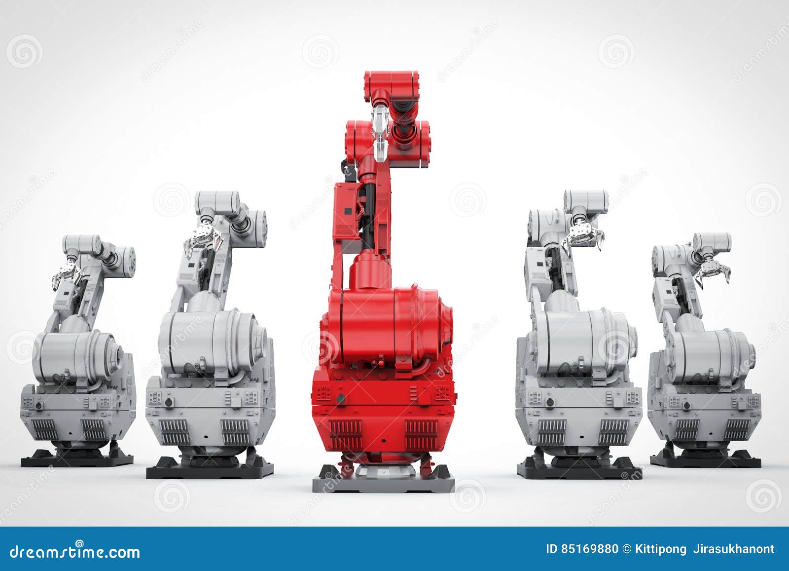Red Robotic Arm As a Leader Stock Illustration - Illustration of ...