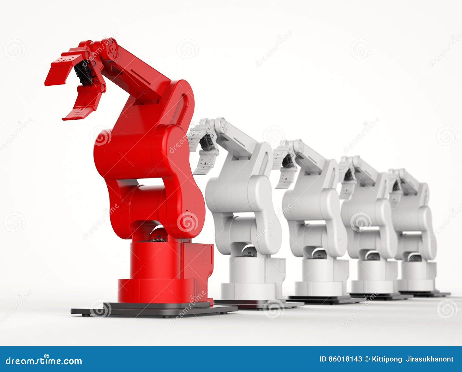 Red Robotic Arm As a Leader Stock Illustration - Illustration of ...