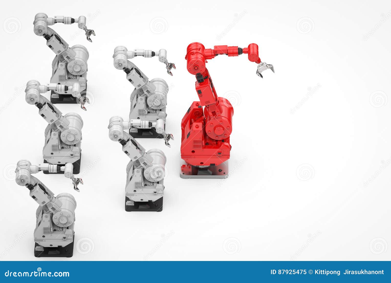 Red Robotic Arm As a Leader Stock Illustration - Illustration of ...