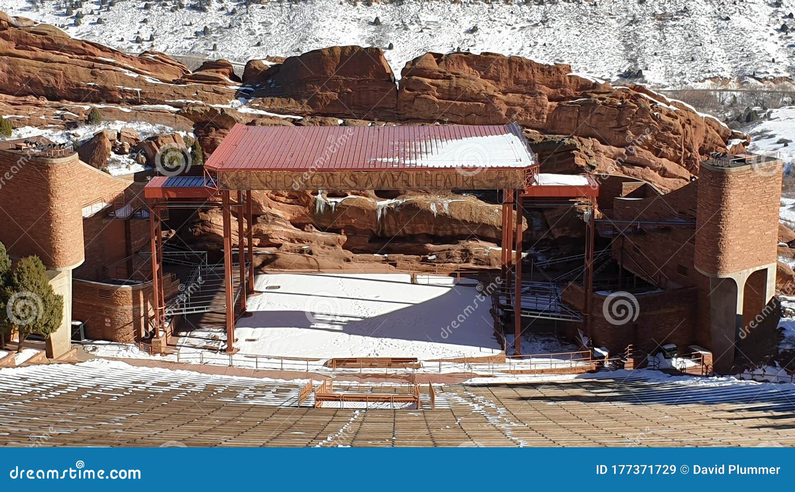 Red Rock Amphitheater Colorado Stock Image - Image of facade, shack ...