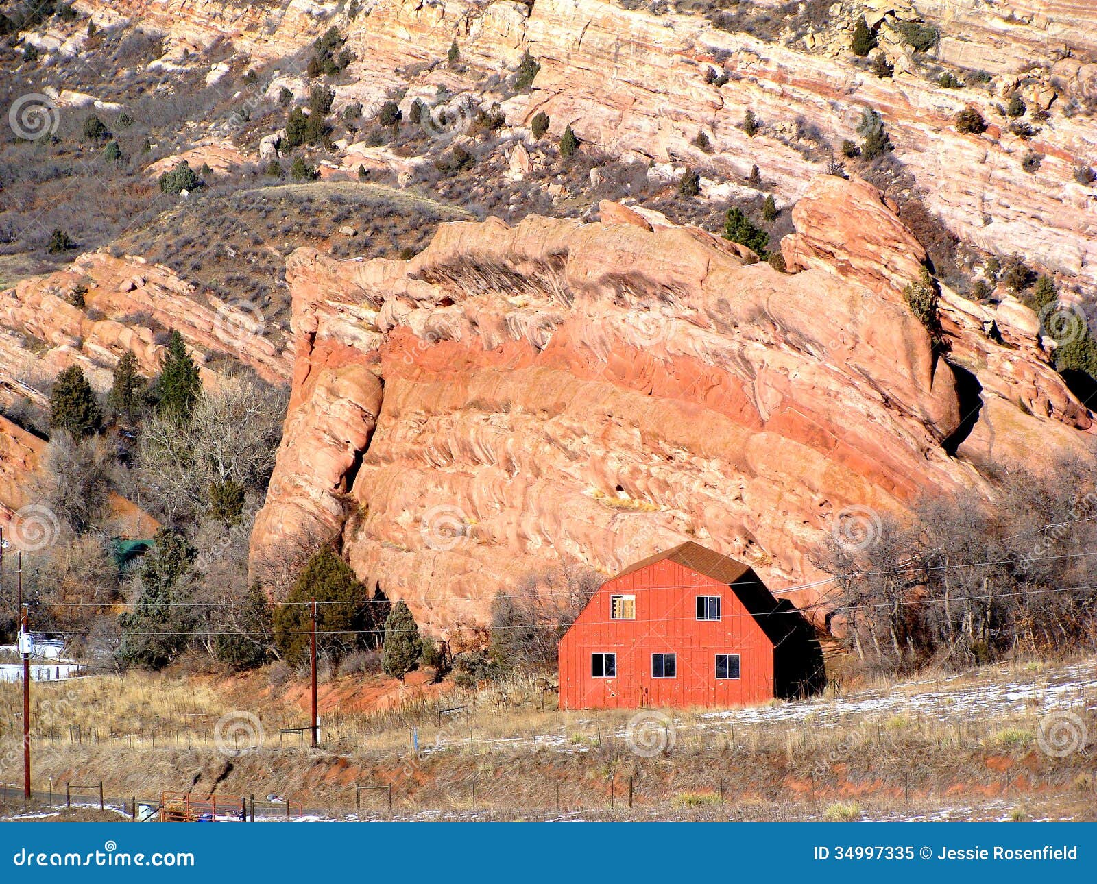 Red Rock Barn stock image. Image of colorado, aspen, pine - 34997335