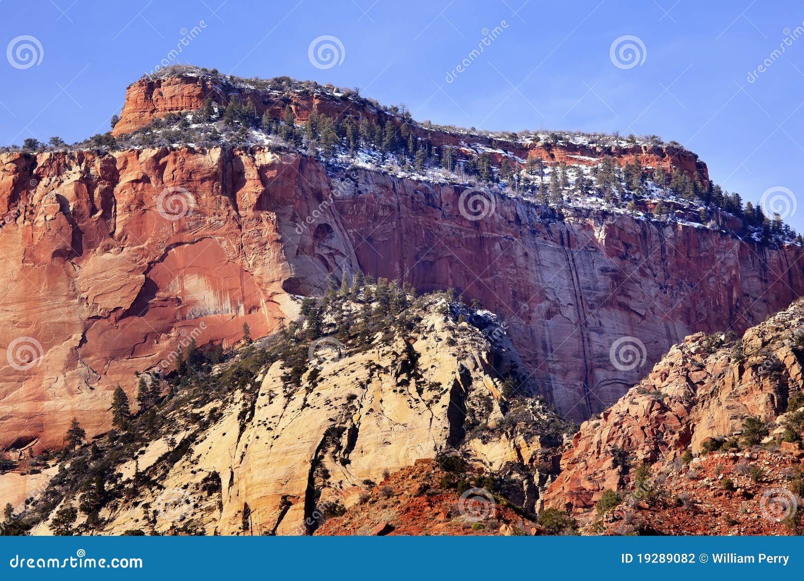 Red Rock Canyon Snow Zion Utah Stock Photo - Image of desert, awesome ...