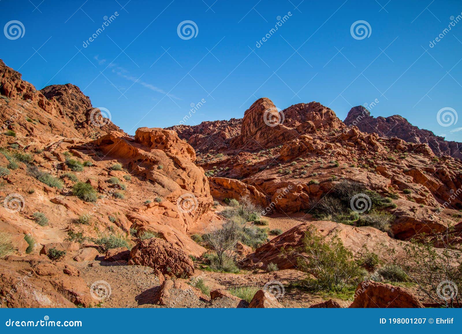 Red Rock Cliffs in the Nevada Desert Stock Image - Image of fire, light ...
