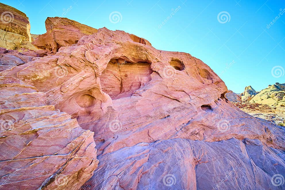 Red Rock Erosion Patterns in Valley of Fire with Eye-Level View Stock ...