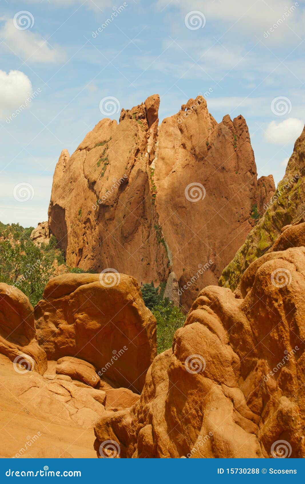 Red rock formation stock photo. Image of monument, garden - 15730288