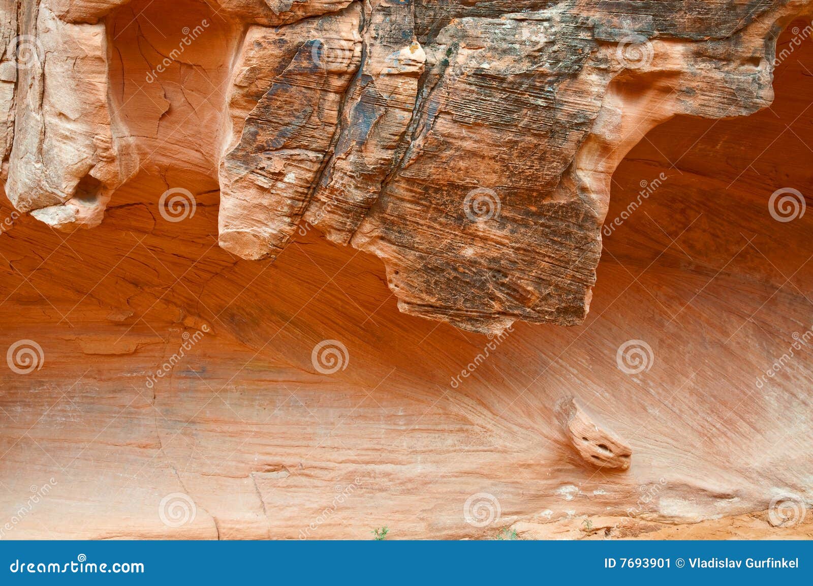 Red Rock Formation on Canyon Wall Stock Image - Image of mountains ...