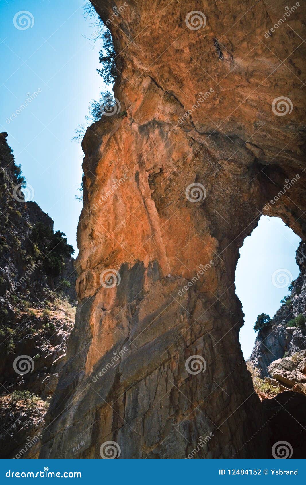 Red Rock Formation in the Cleft of Imbros on Crete Stock Photo - Image ...