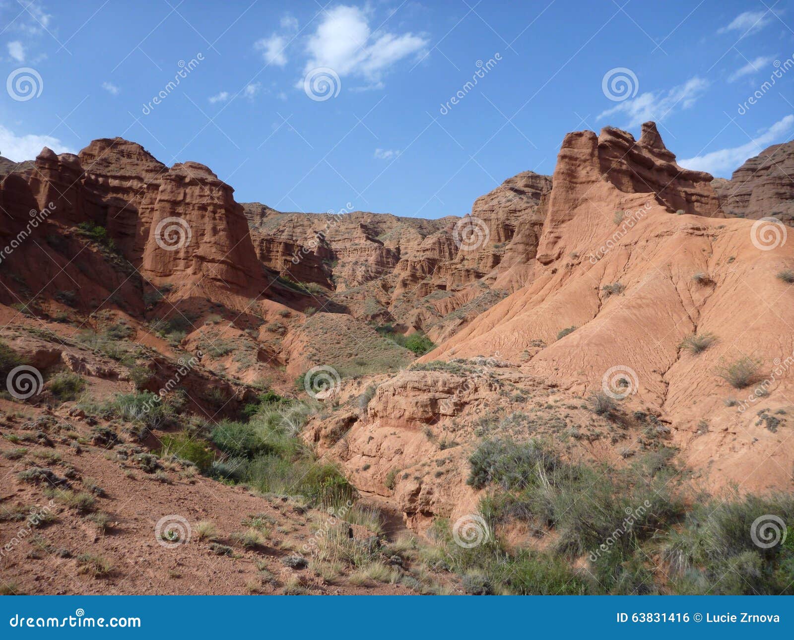 Red Rock Formations in Canyon Konorchek in Kyrgyzstan Stock Photo ...