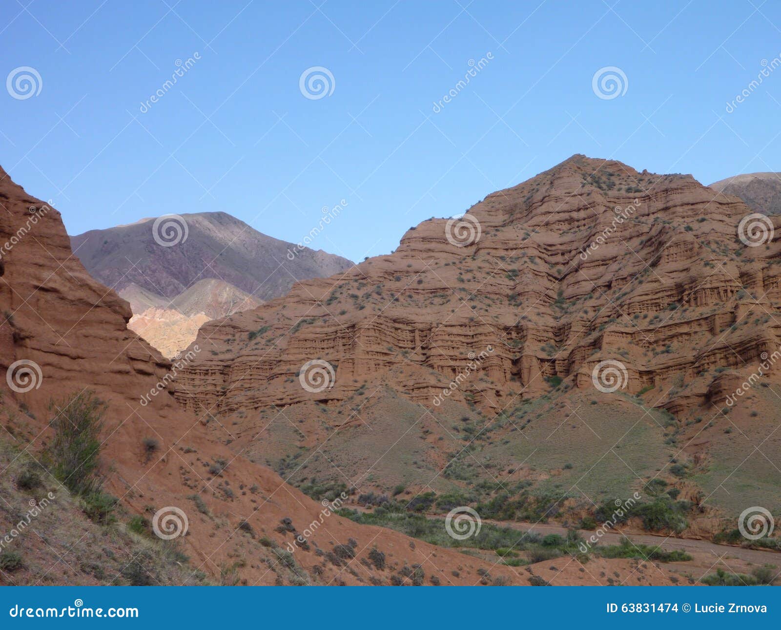 Red Rock Formations in Canyon Konorchek in Kyrgyzstan Stock Photo ...