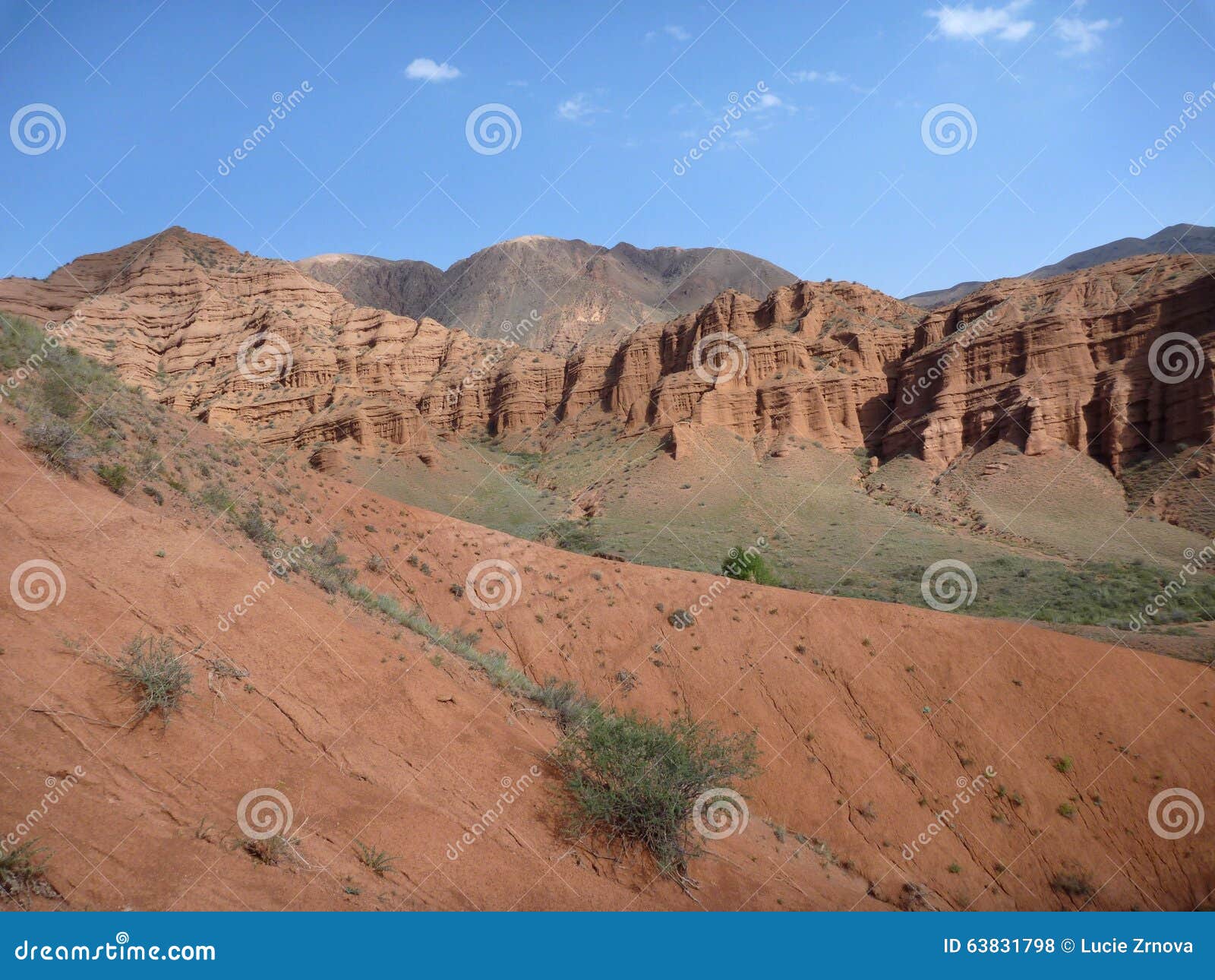 Red Rock Formations in Canyon Konorchek in Kyrgyzstan Stock Photo ...