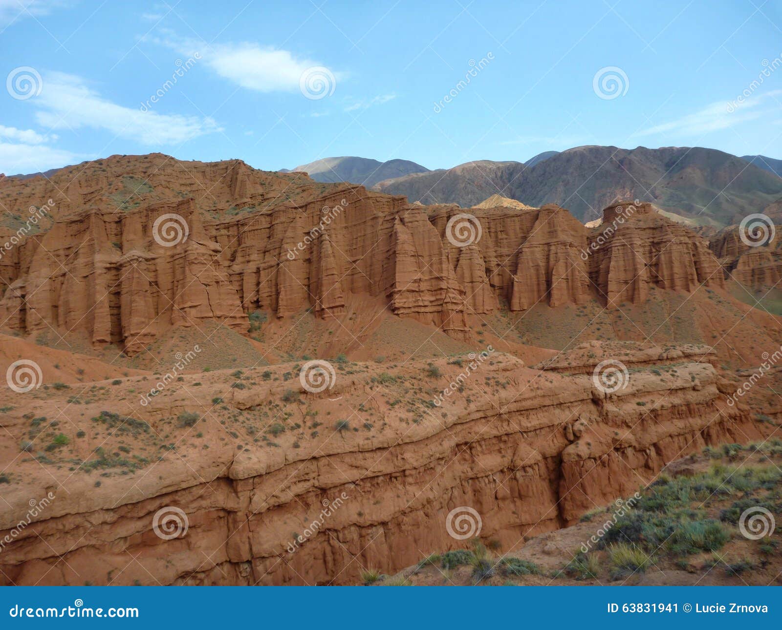 Red Rock Formations in Canyon Konorchek in Kyrgyzstan Stock Image ...