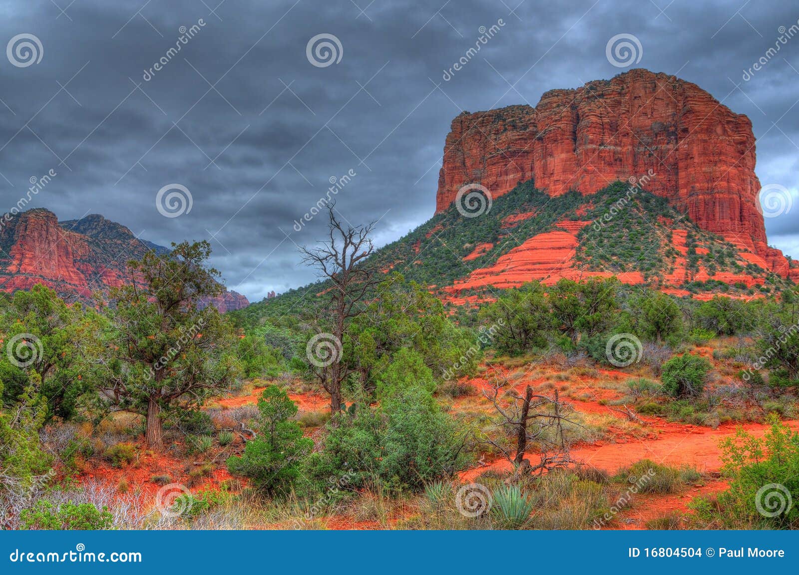 Red Rock Mountain Storm stock photo. Image of bright - 16804504