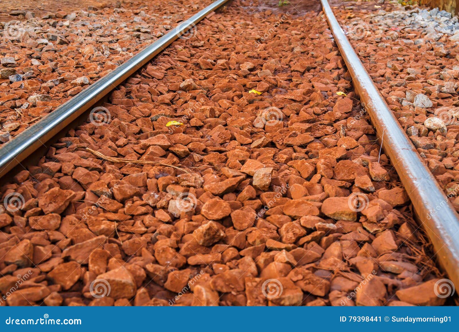 Red Rock and Railway Tracks , Stone Background Stock Image - Image of ...