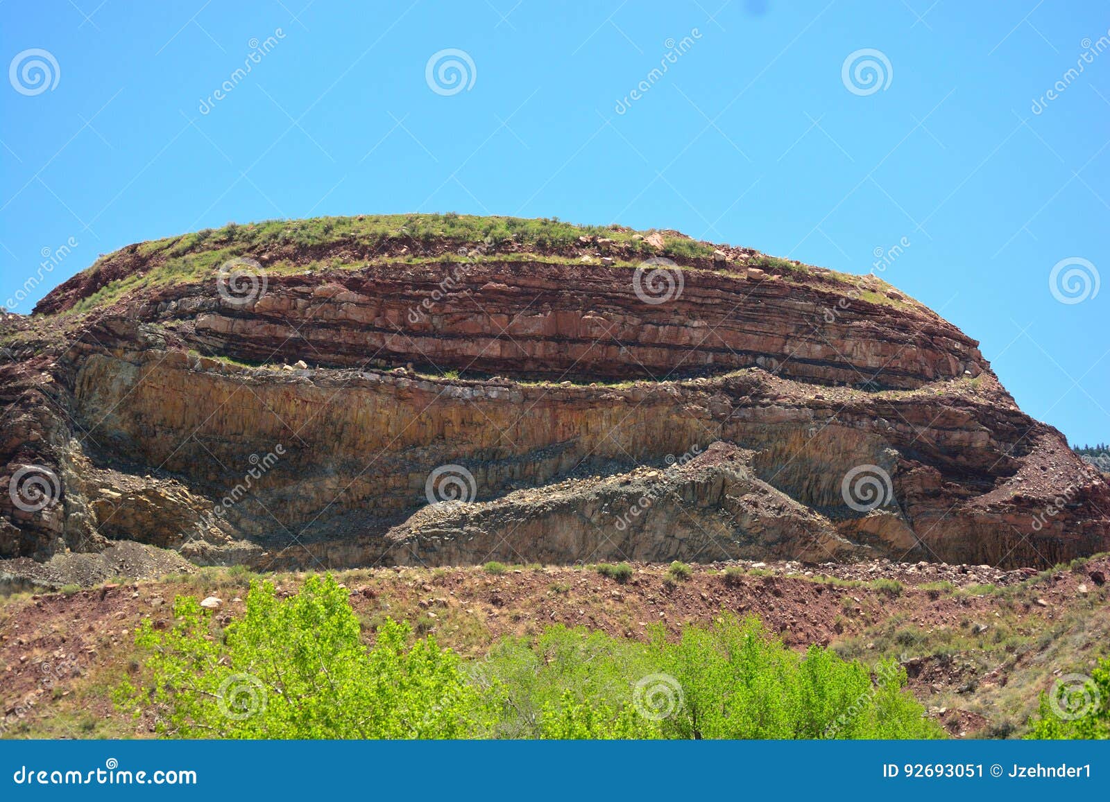 Red Rock Sandstone Quarry on a Sunny Day Stock Image - Image of ...