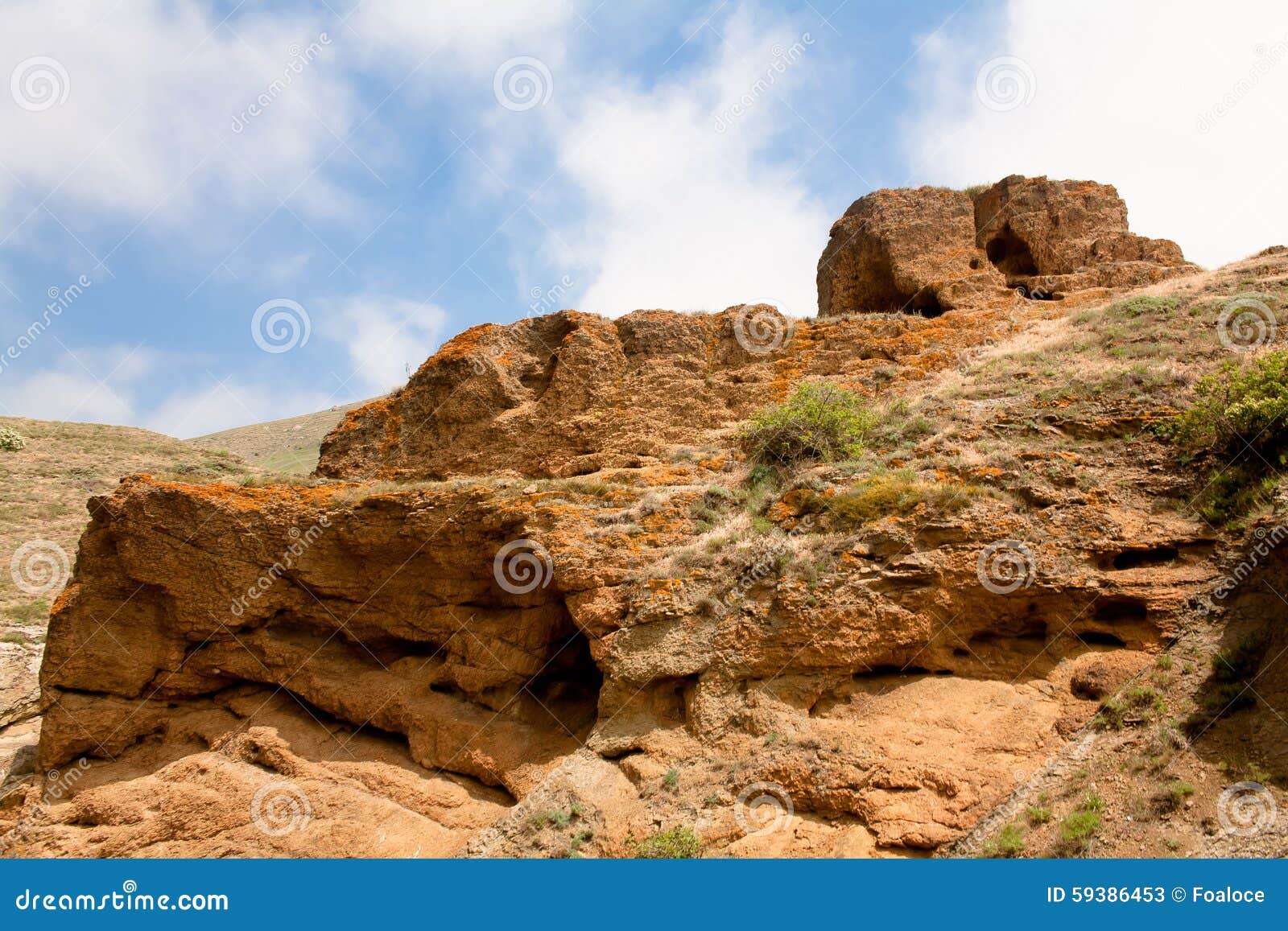 Red rock stock image. Image of grass, single, stone, sunlight - 59386453