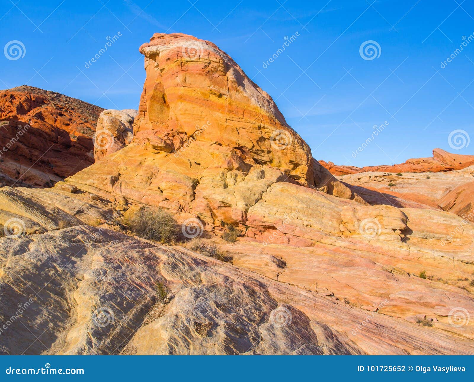 Red Rock Structure in Valley of Fire, Nevada, USA Stock Photo - Image ...