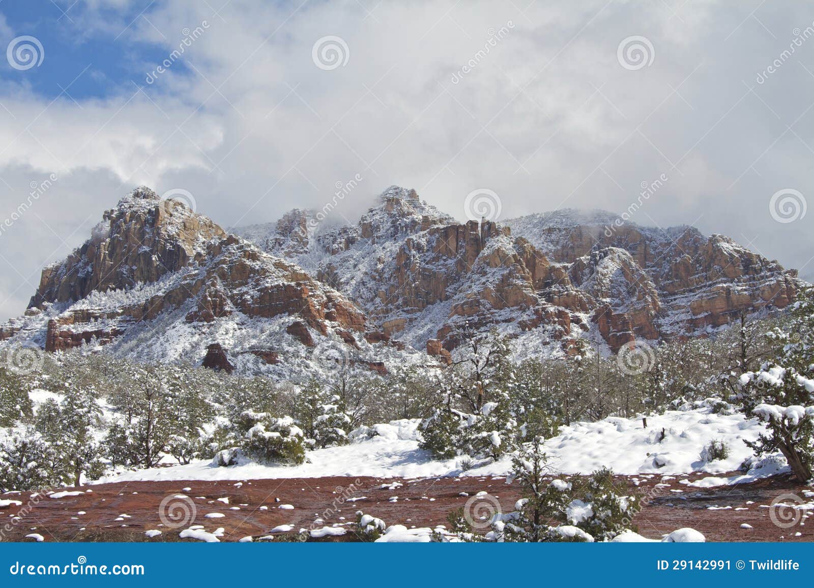 Red Rock Winter stock image. Image of scenic, trees, landscape - 29142991
