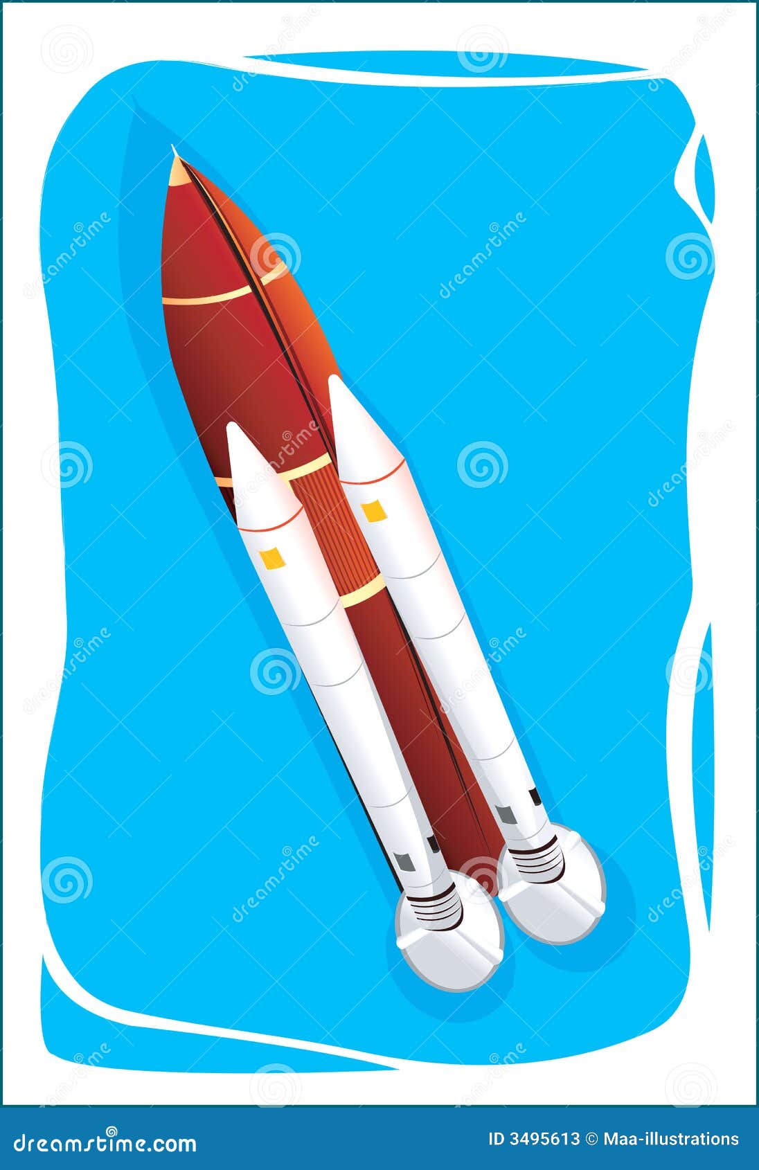 Red rocket stock vector. Illustration of spacecraft, lift - 3495613