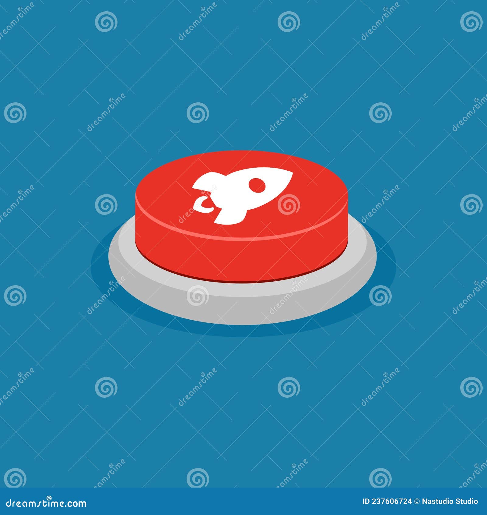 Red Rocket Button. Business Startup Idea. Vector Illustration Stock ...
