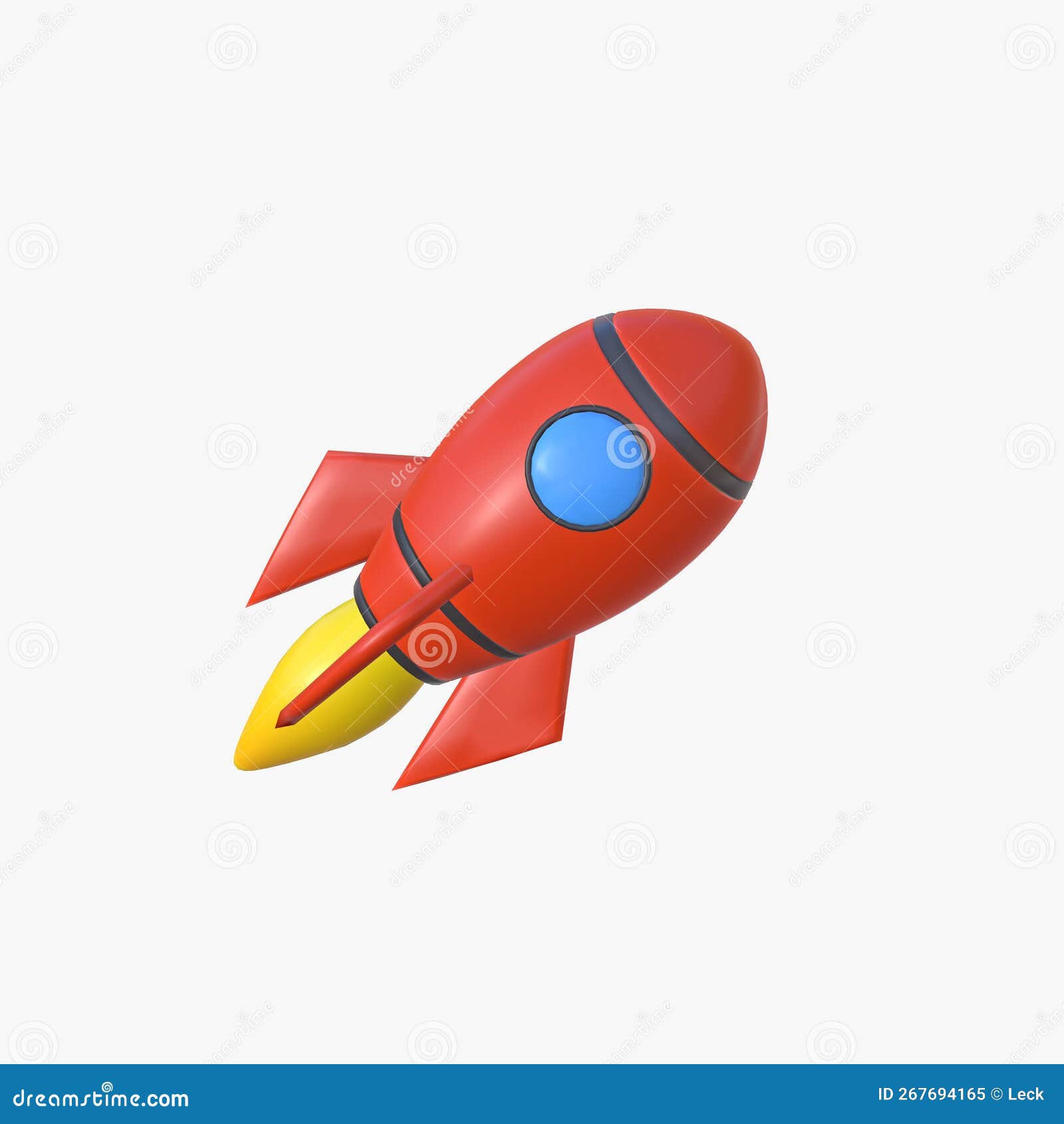 Red Rocket 3d icon render stock illustration. Illustration of shape - 267694165