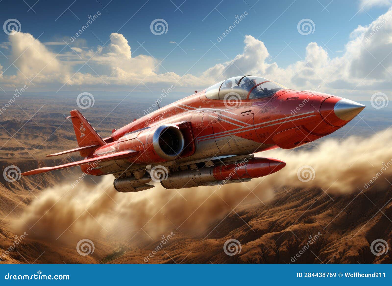 Red Rocket Flying with Smoke Showing. AI Generated Stock Illustration ...