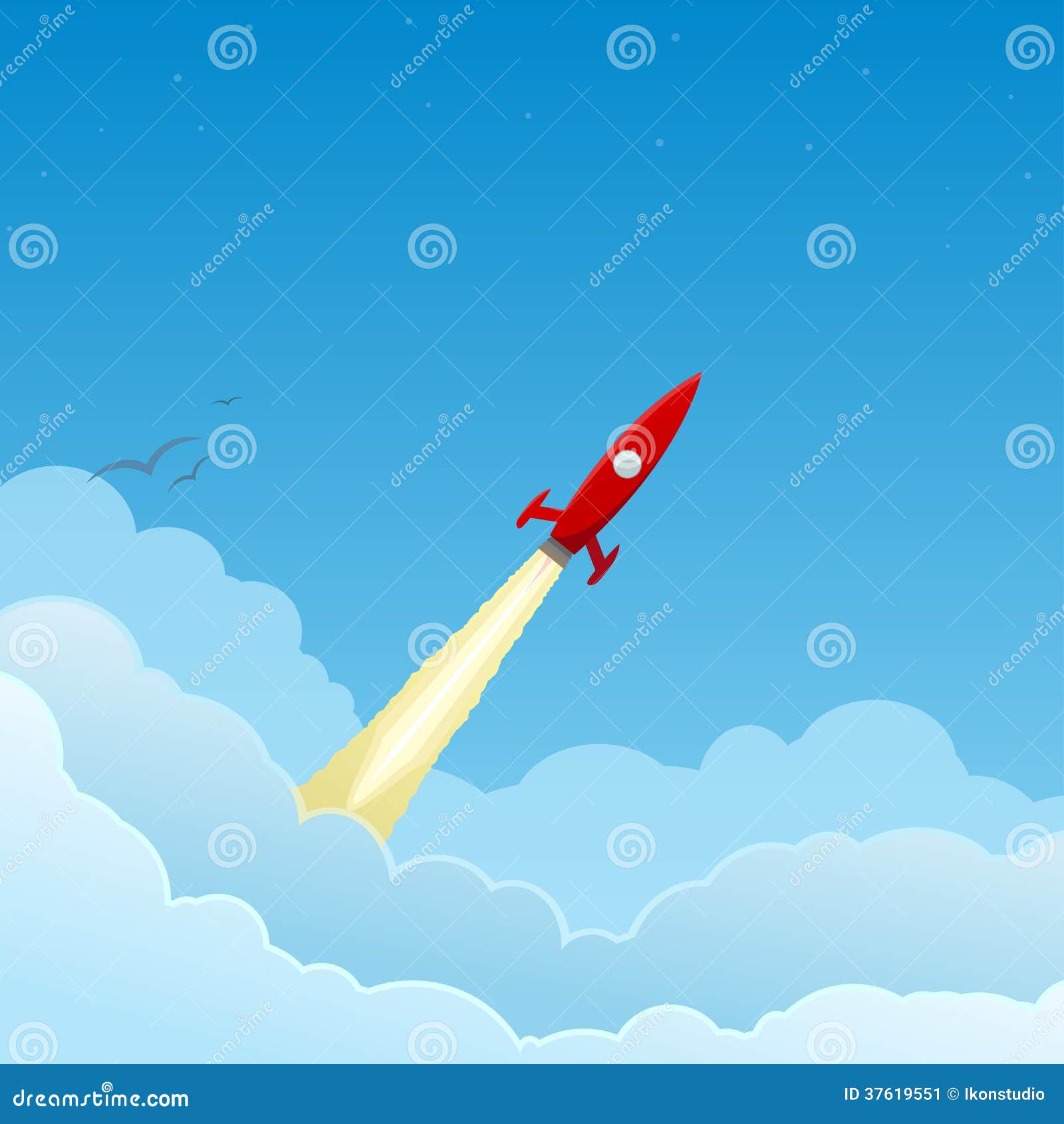 Rocket Flying Aroung Earth Globe Stock Image | CartoonDealer.com #53765767