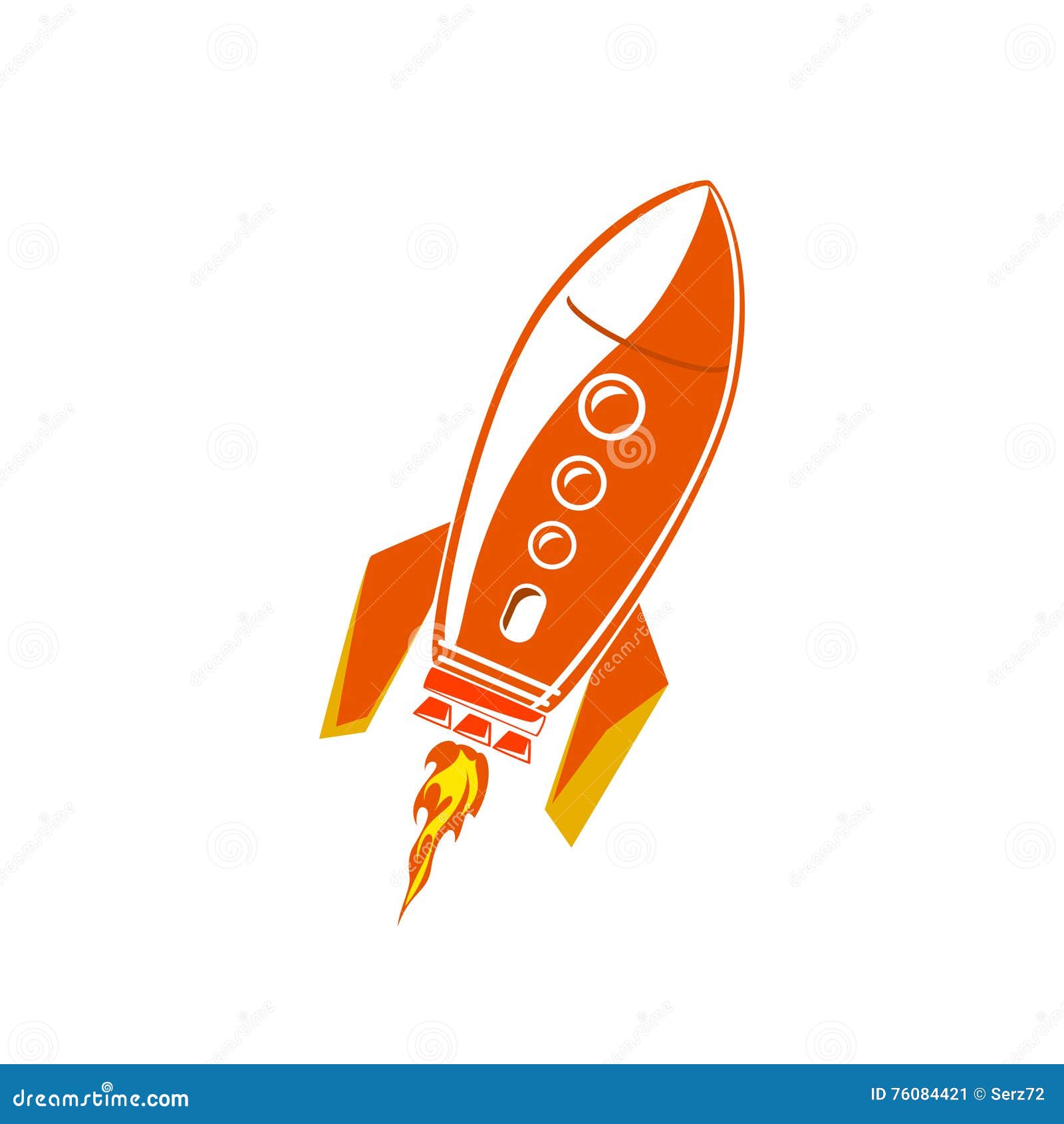 Red Rocket Isolated on White Stock Vector - Illustration of power ...
