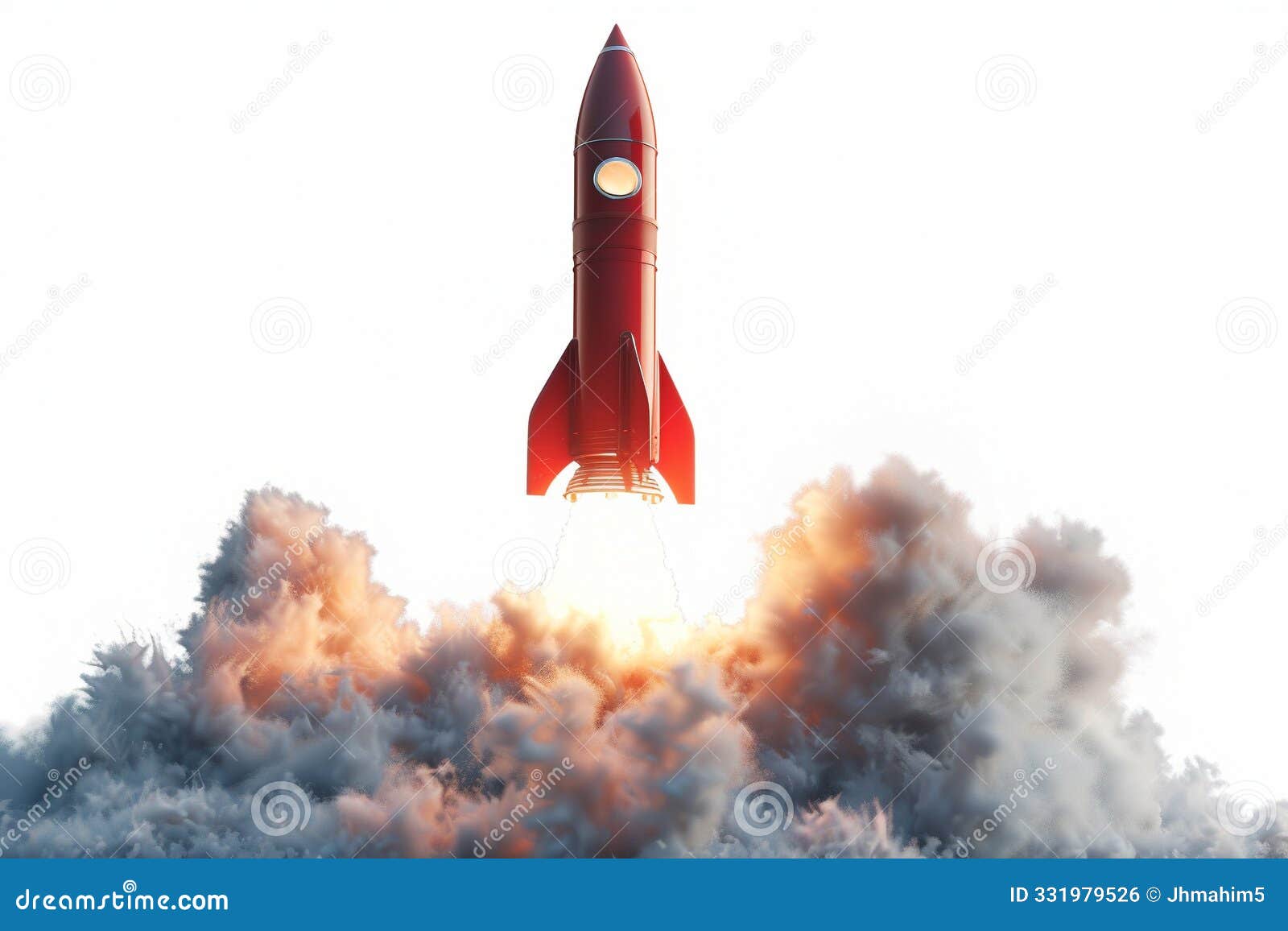 Red Rocket Launch stock illustration. Illustration of exploration ...