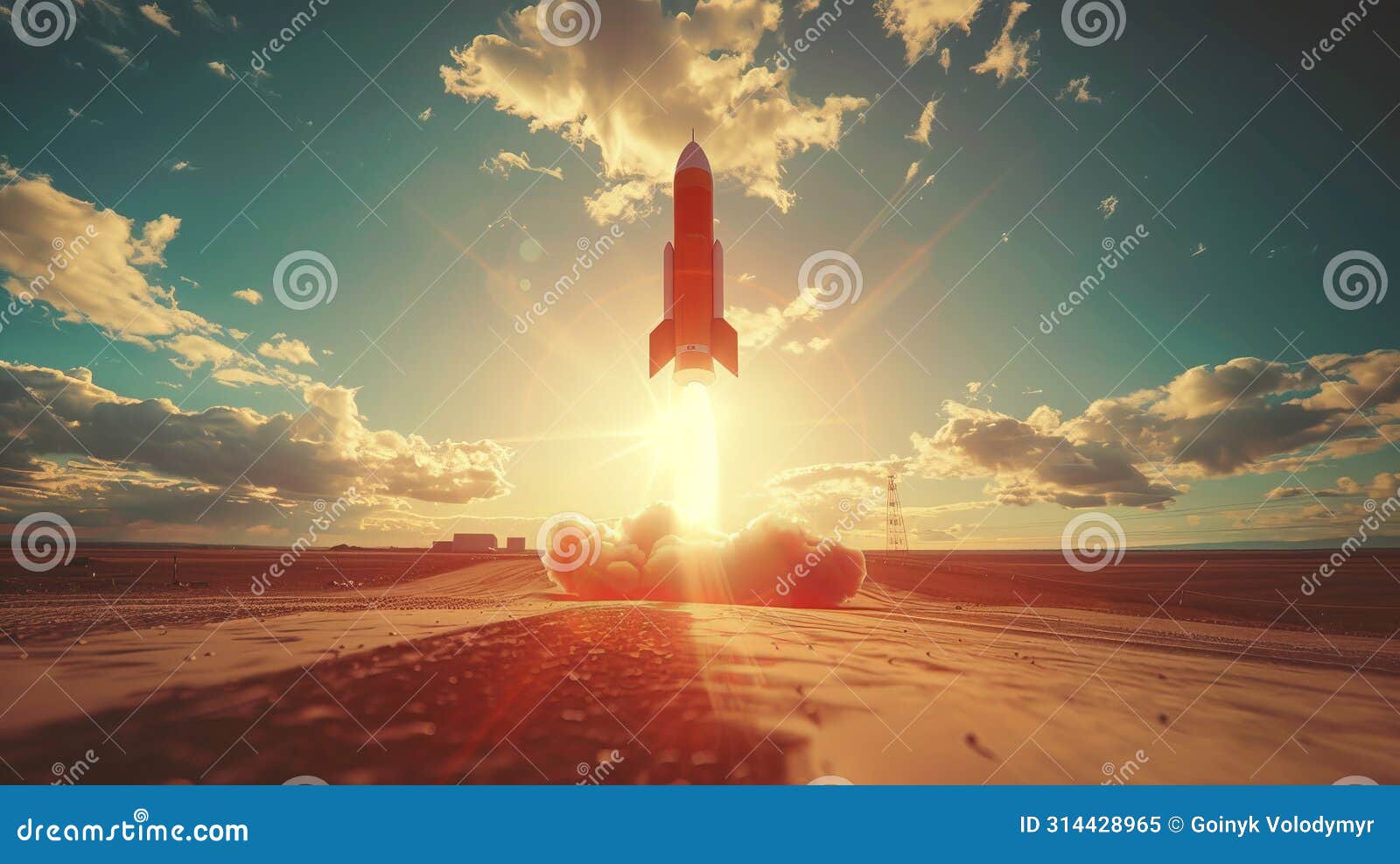 A Process Of Launching The Quadcopter Drone With Camera, Operator ...