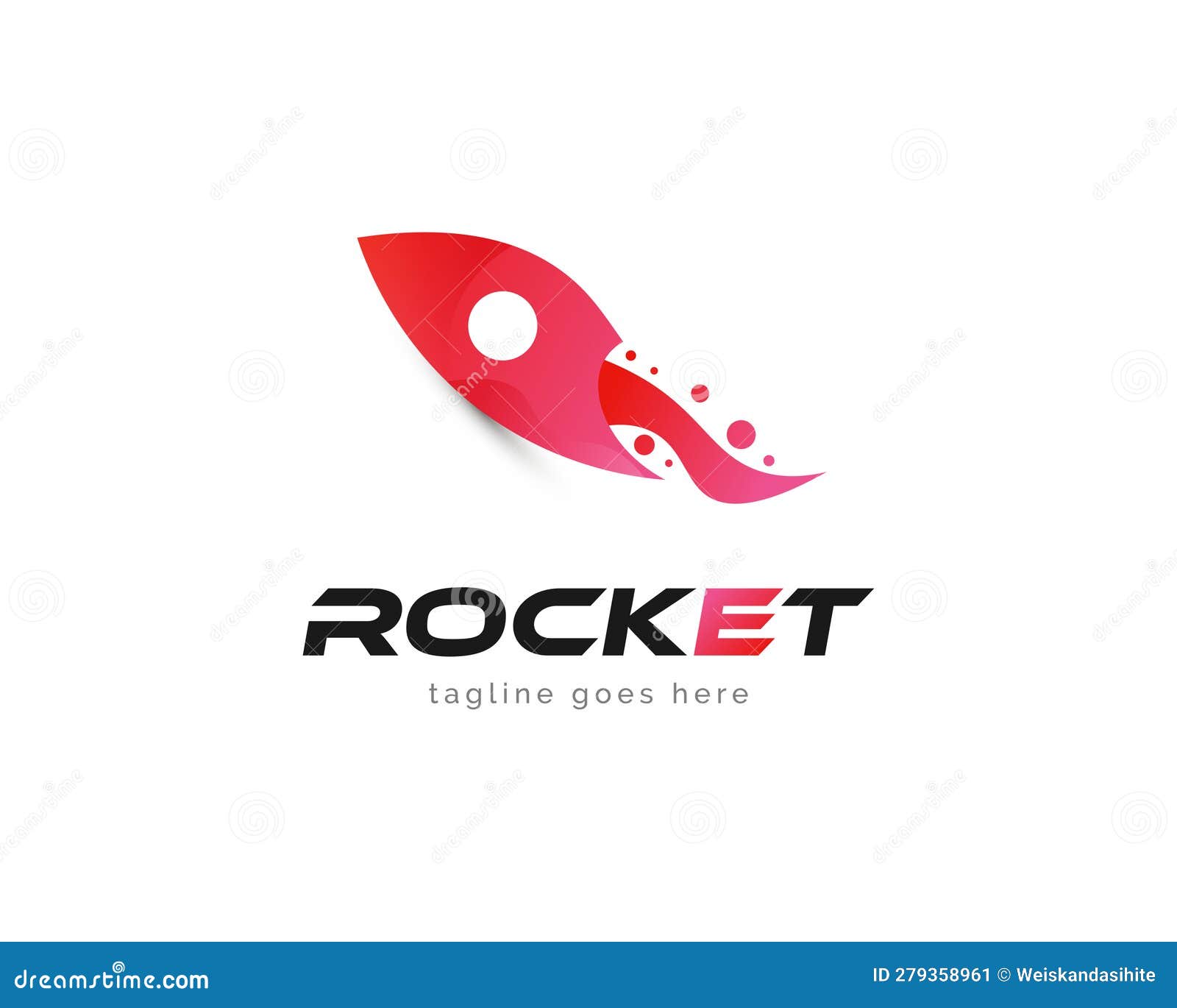 Red Rocket Logo Design. Modern Spaceship Vector Illustration Stock ...