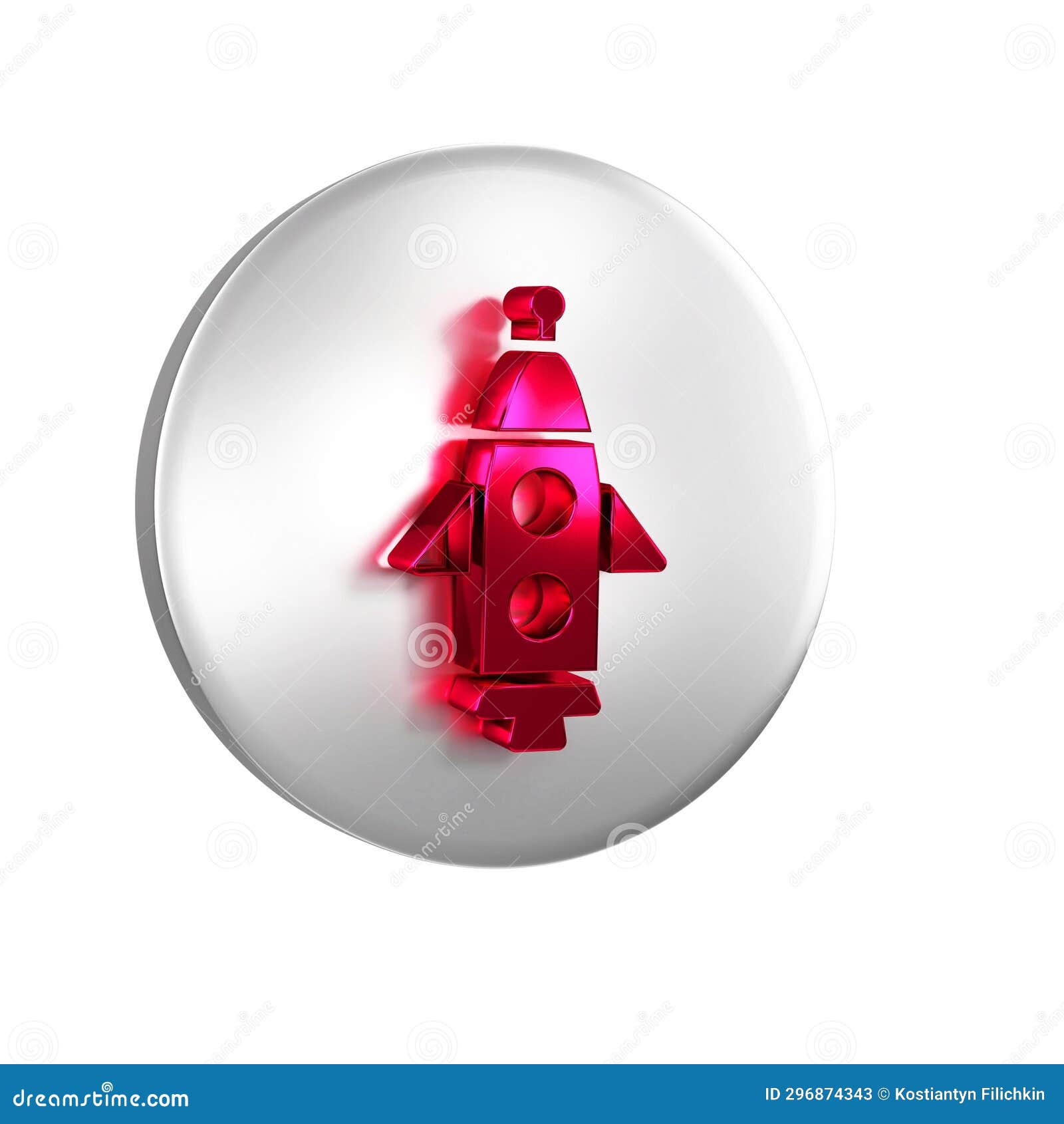 Red Rocket Ship Icon Isolated on Transparent Background. Space Travel ...