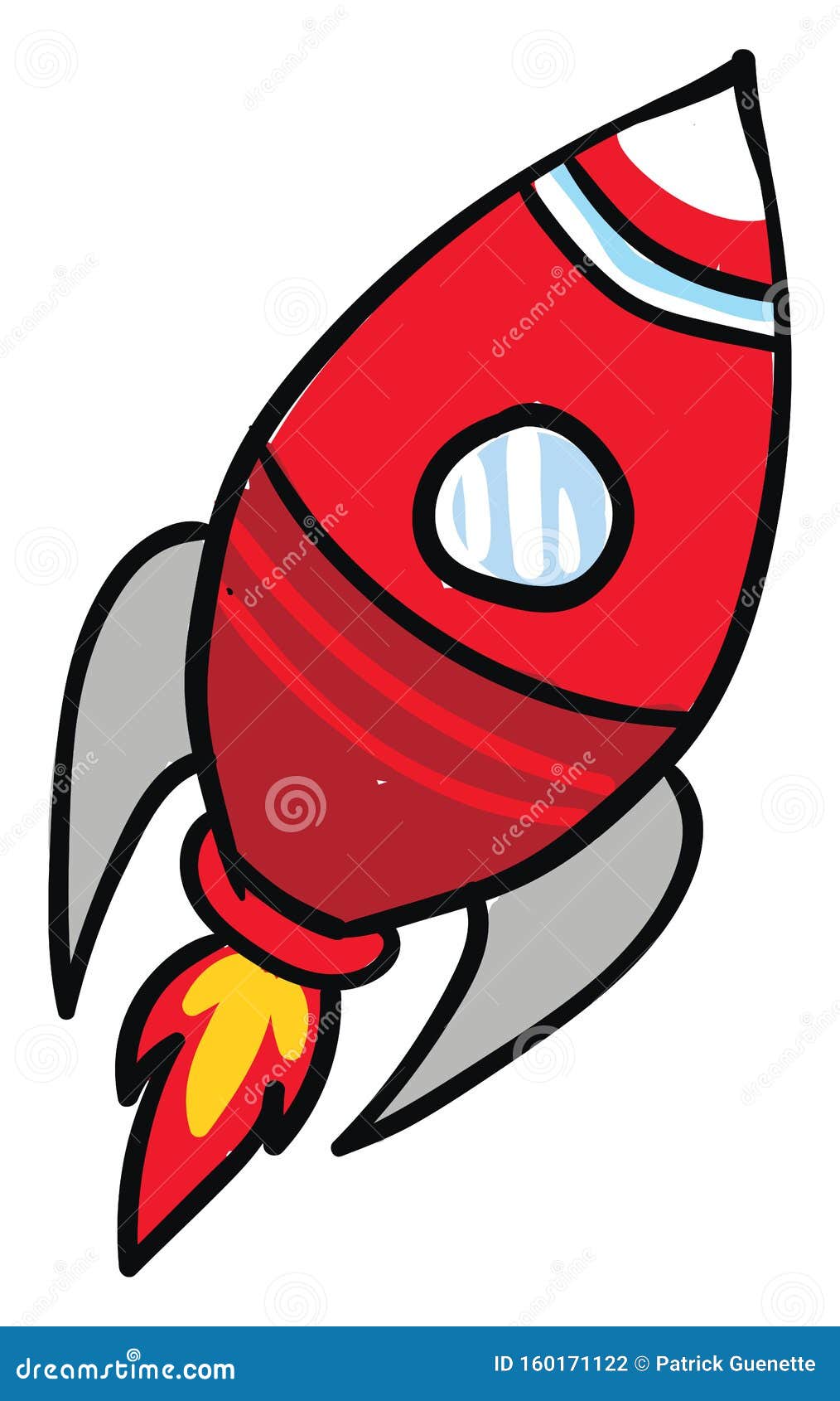 Red Rocket Ship, Illustration, Vector Stock Vector - Illustration of ...