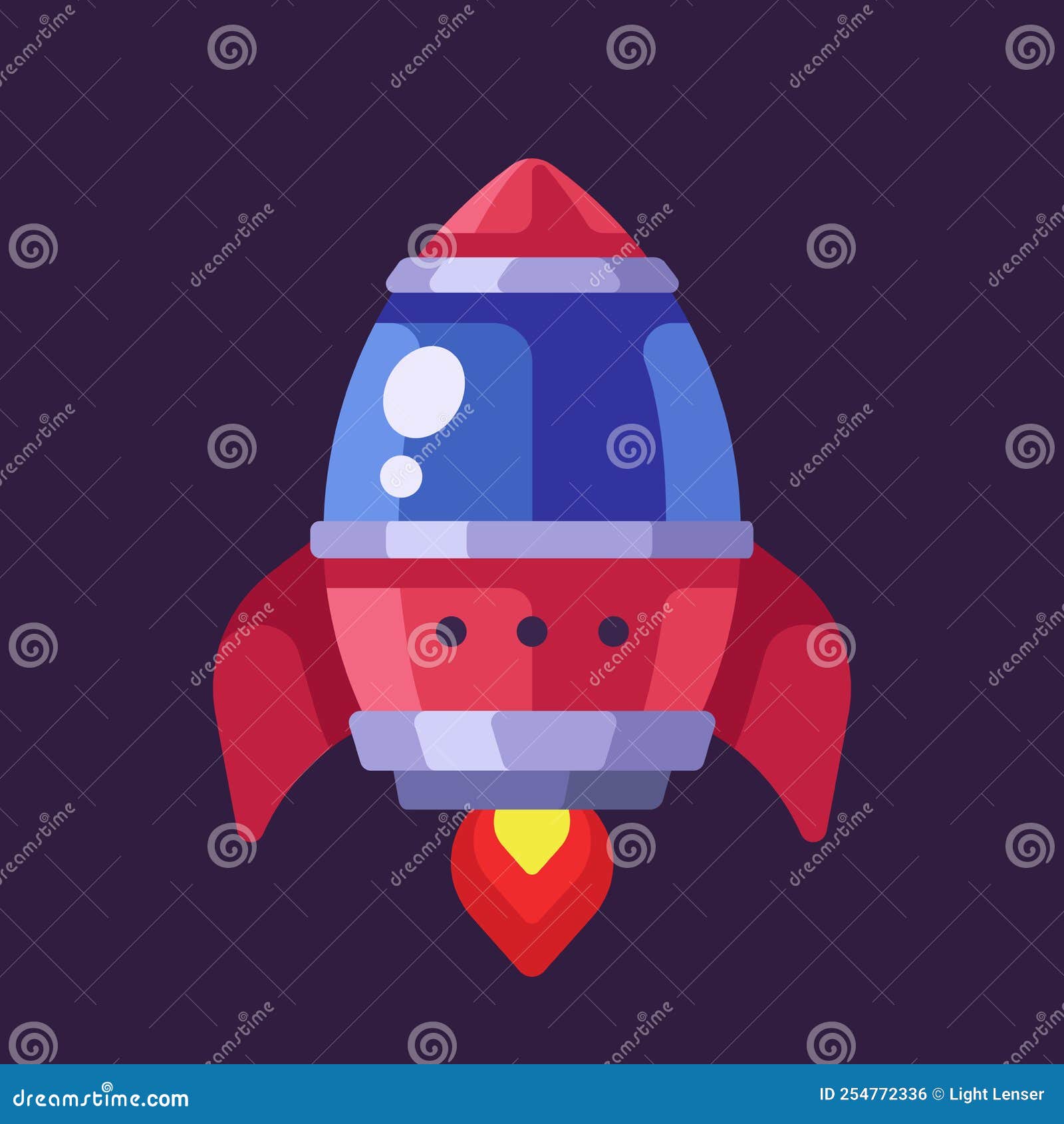 Red Rocket Vector Illustration Stock Vector - Illustration of launch ...