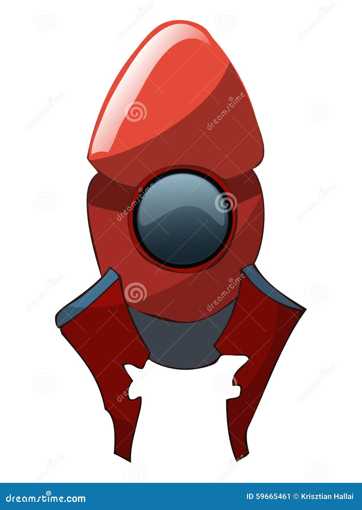 Red Rocket, Vector Illustration Stock Vector - Illustration of fantasy ...