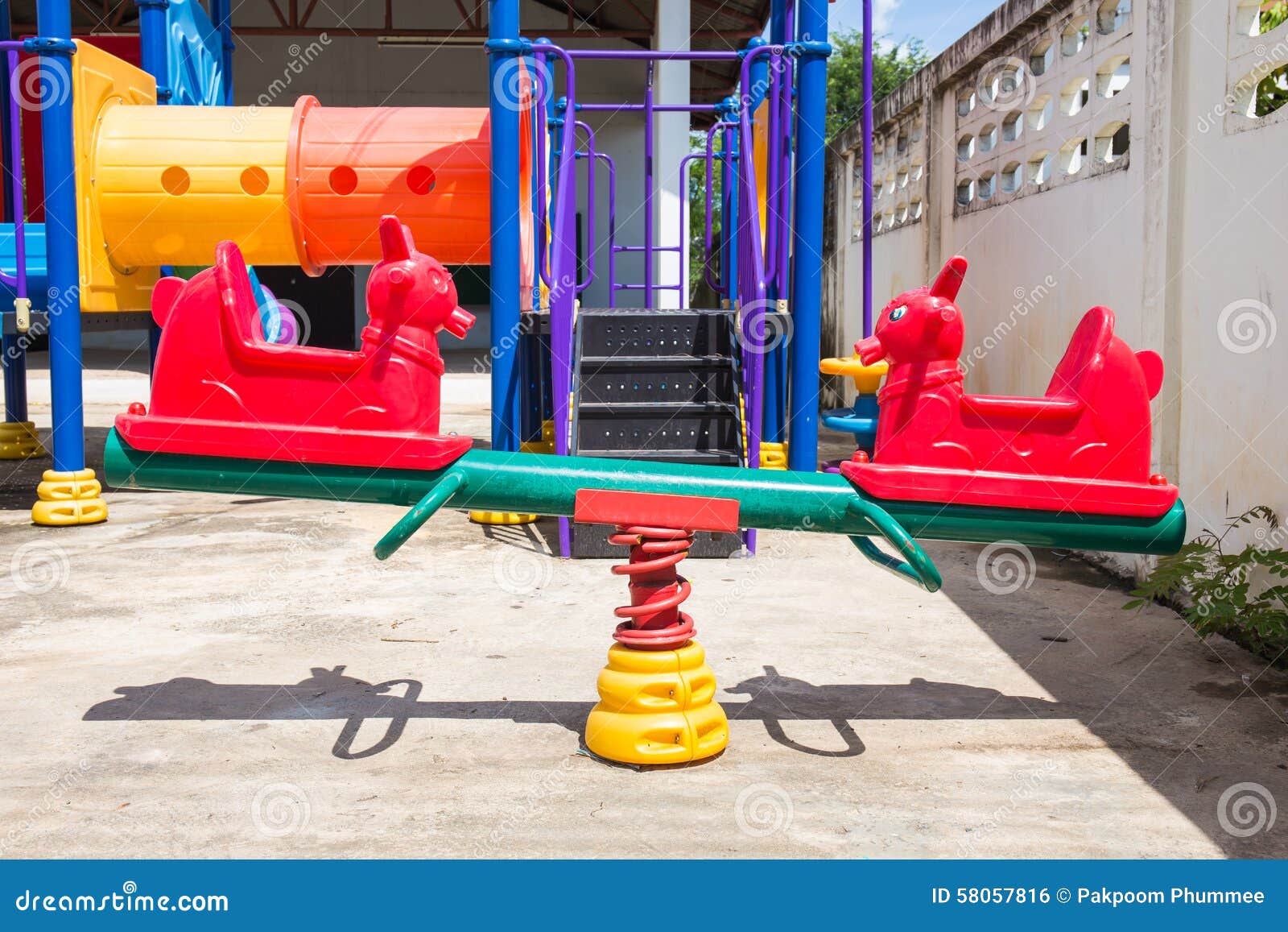 Red Rocking Chair Playground Stock Photo - Image of crawl, park: 58057816