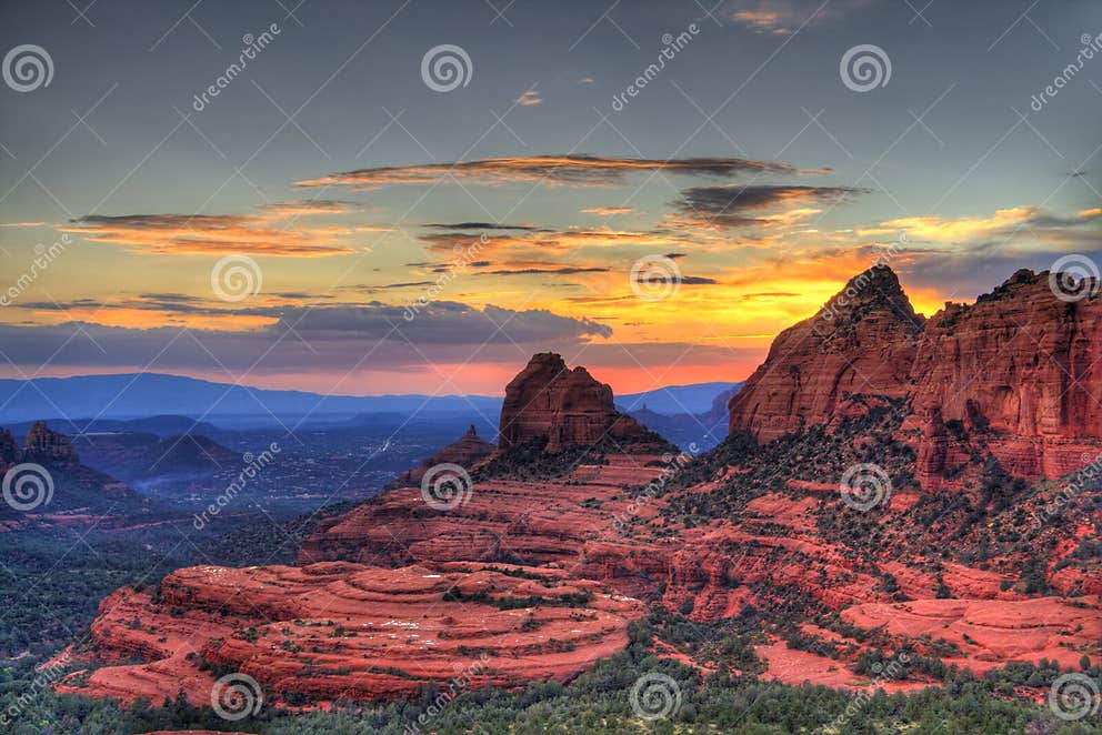 Red Rocks sunset stock image. Image of view, dusk, vacation - 4846865