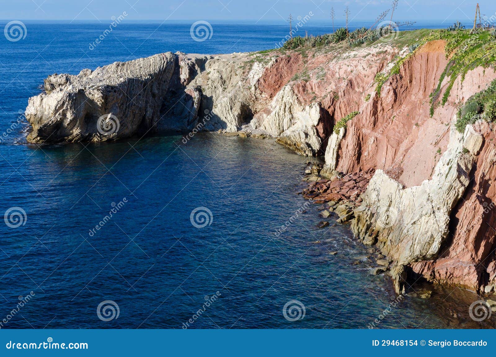 Red rocks in Terrasini stock photo. Image of colors, italy - 29468154