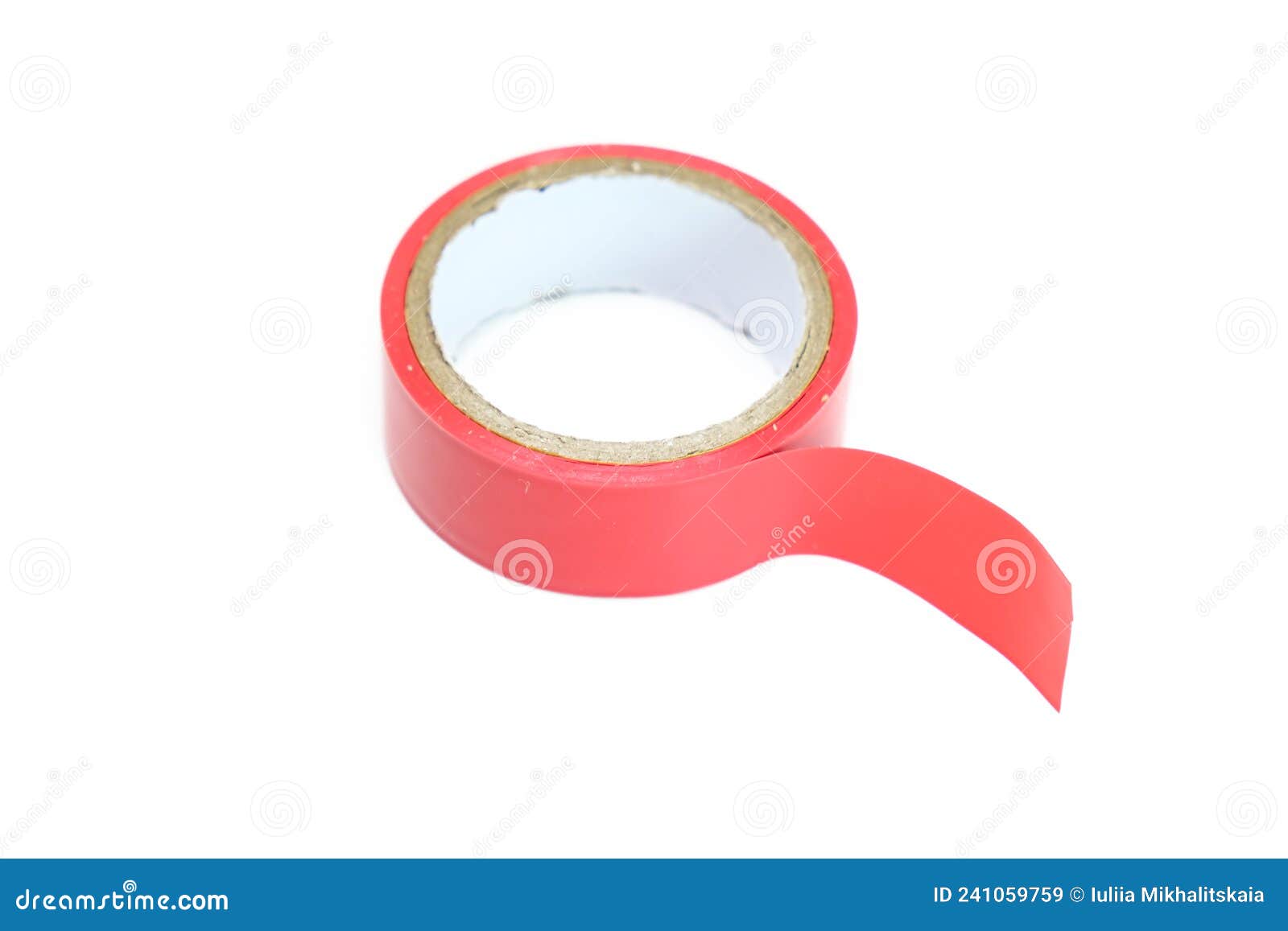 Red Roll of Electrical Sticky Isolation Duct Tape on White Background ...
