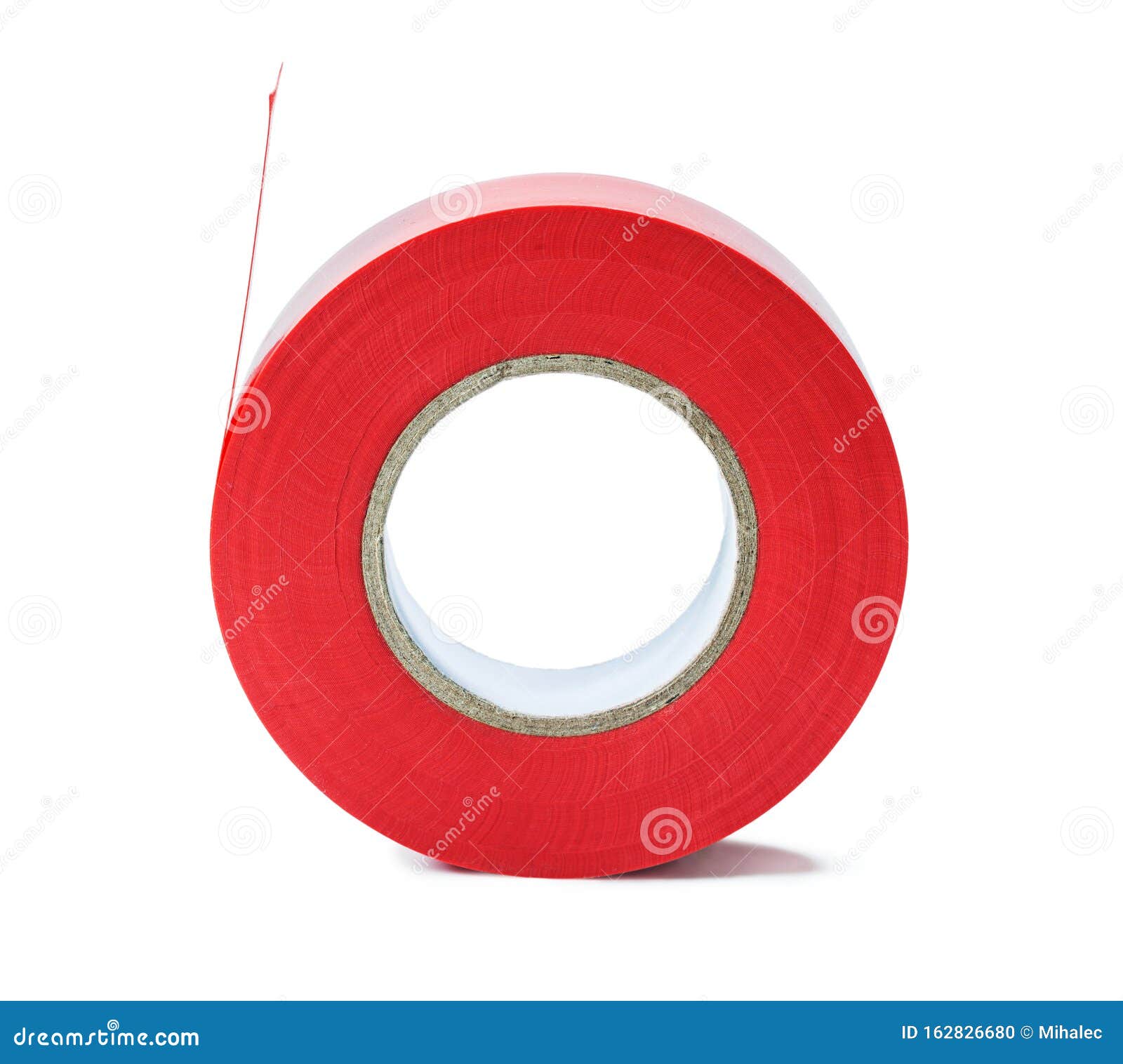 Red Roll of Insulation Tape Isolated on White Stock Photo - Image of ...