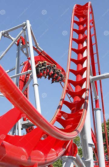 Red roller coaster stock photo. Image of curvy, rails - 19794090