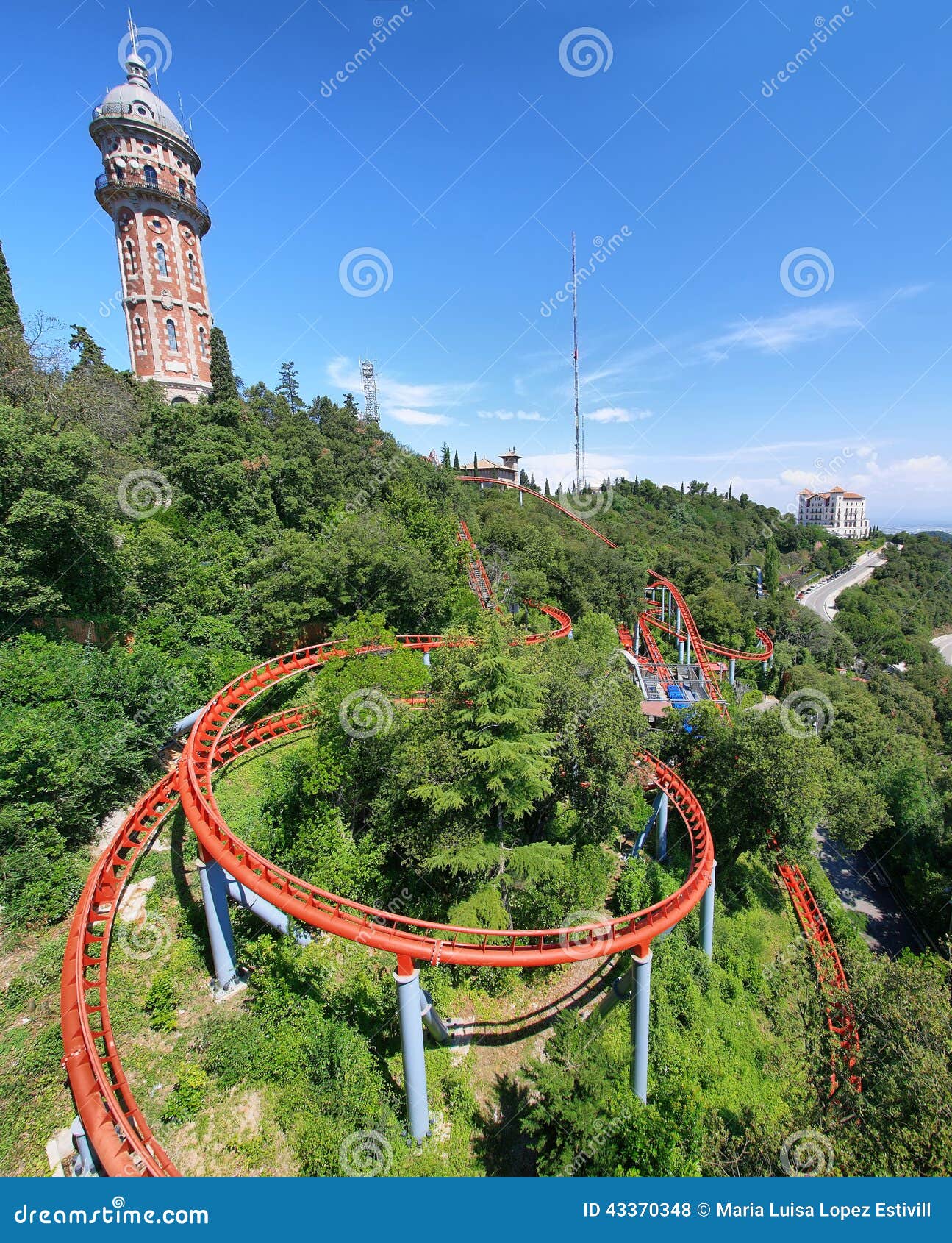 Red roller coaster i stock photo. Image of enjoyment - 43370348