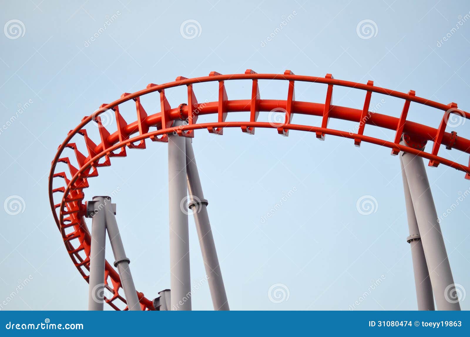 Red roller coaster stock photo. Image of looping, high - 31080474